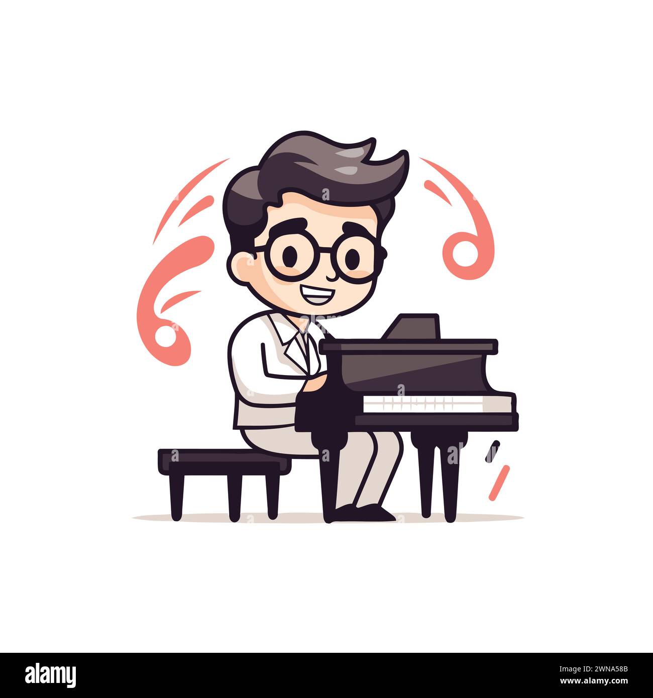 Cartoon keyboard player Stock Vector Images - Alamy