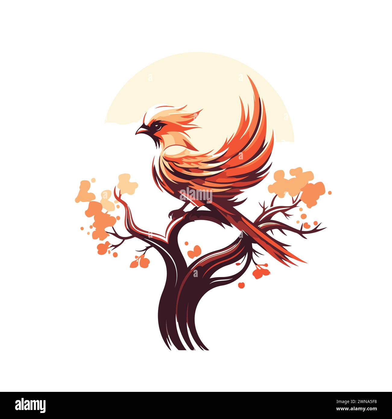 Bird on the tree Stock Vector Images - Alamy