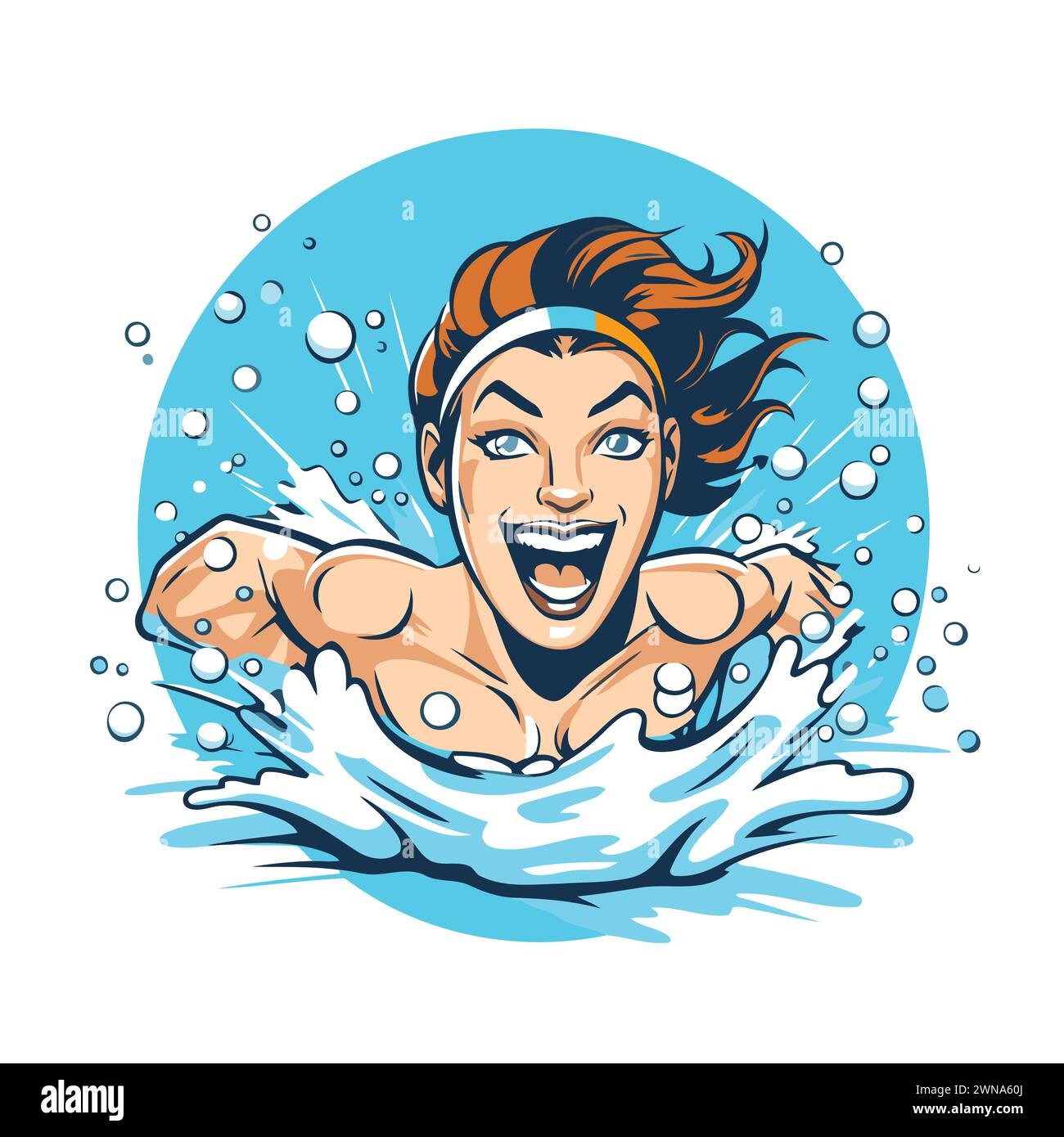 Woman water face swimming pool Cut Out Stock Images & Pictures - Alamy