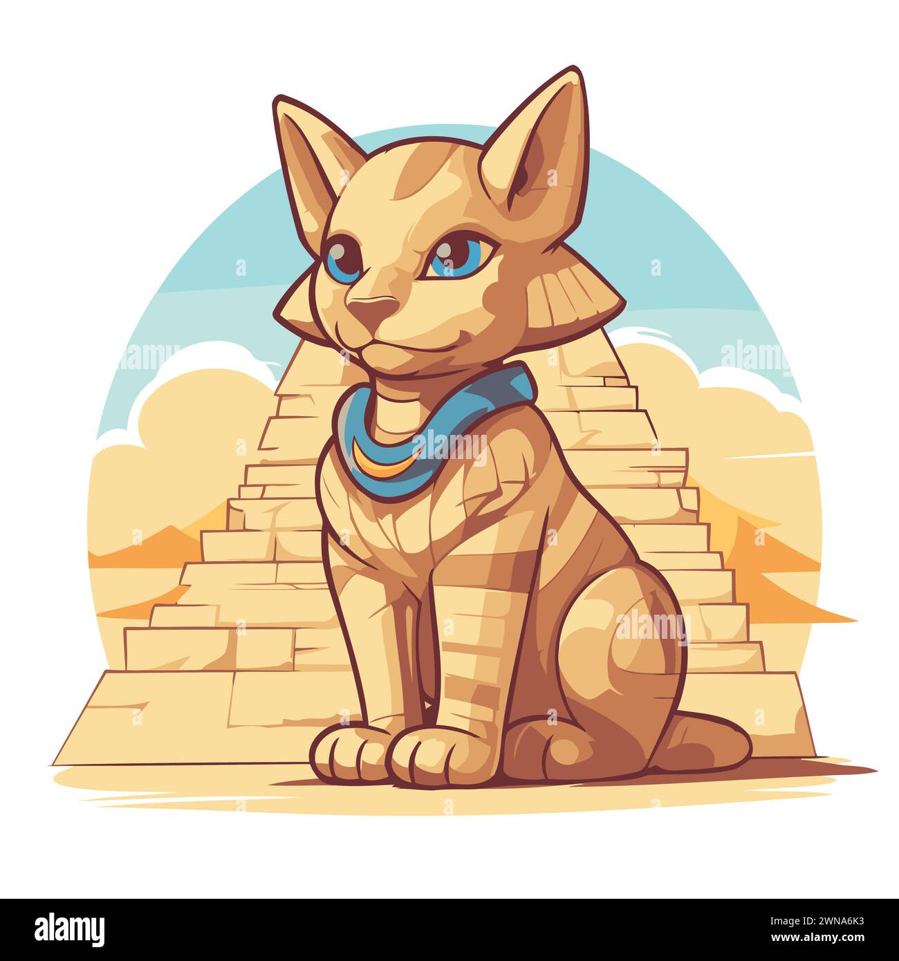 Egyptian cat icon in cartoon Cut Out Stock Images & Pictures - Alamy