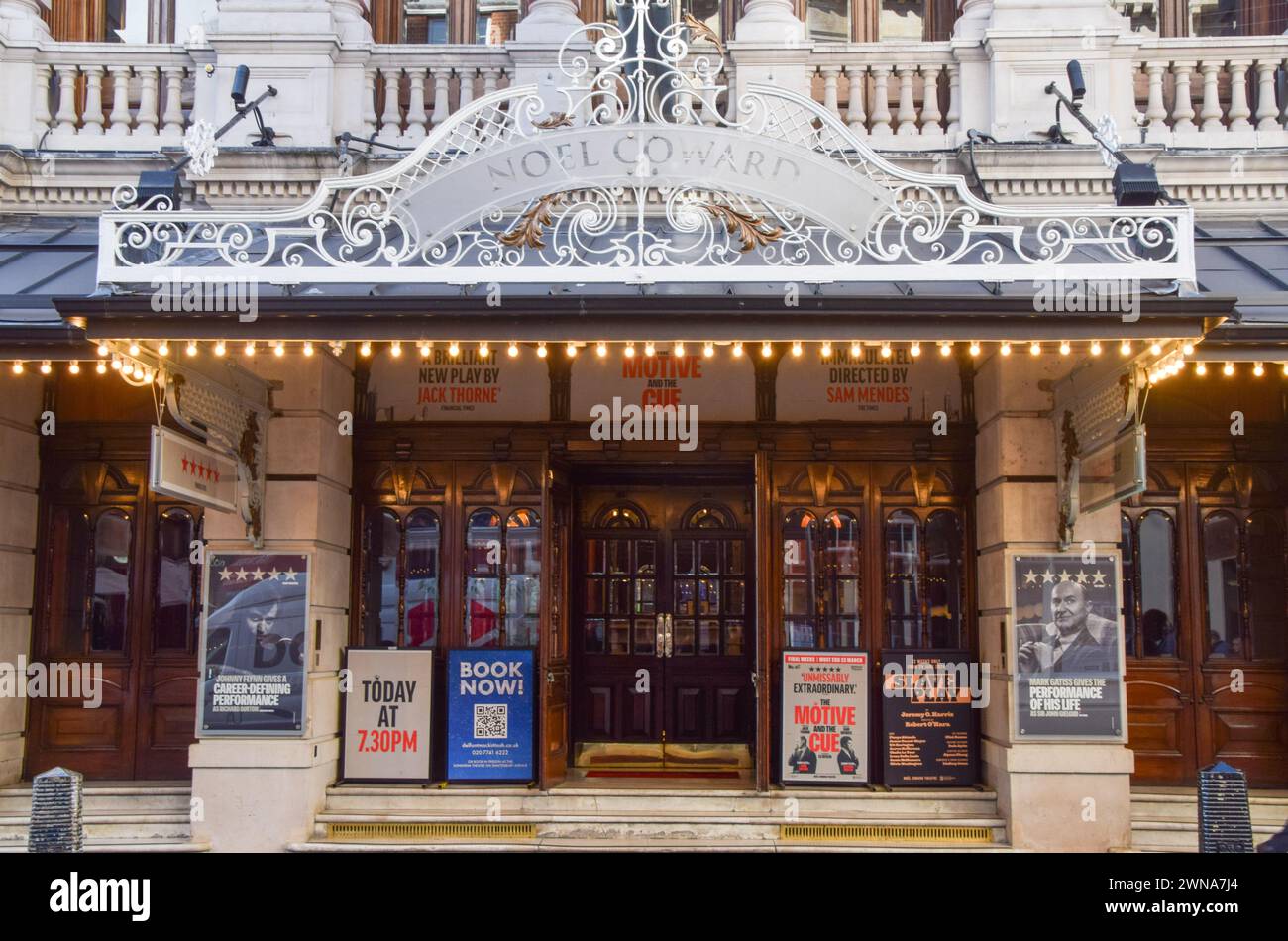 London, UK. 1st March 2024. Exterior view of Noel Coward theatre in ...
