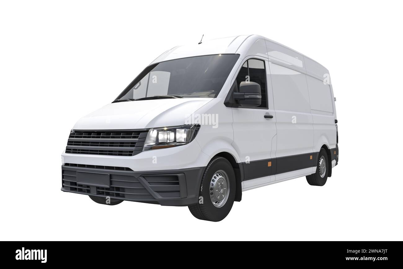 High-resolution image of a new cargo van, 3d render. isolated on white ...