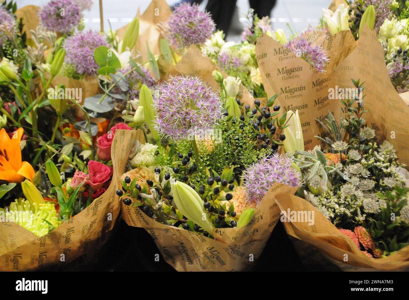 Copenhagen, Denmark /01 March 2024/Flower bouquesrs for sale in danish ...
