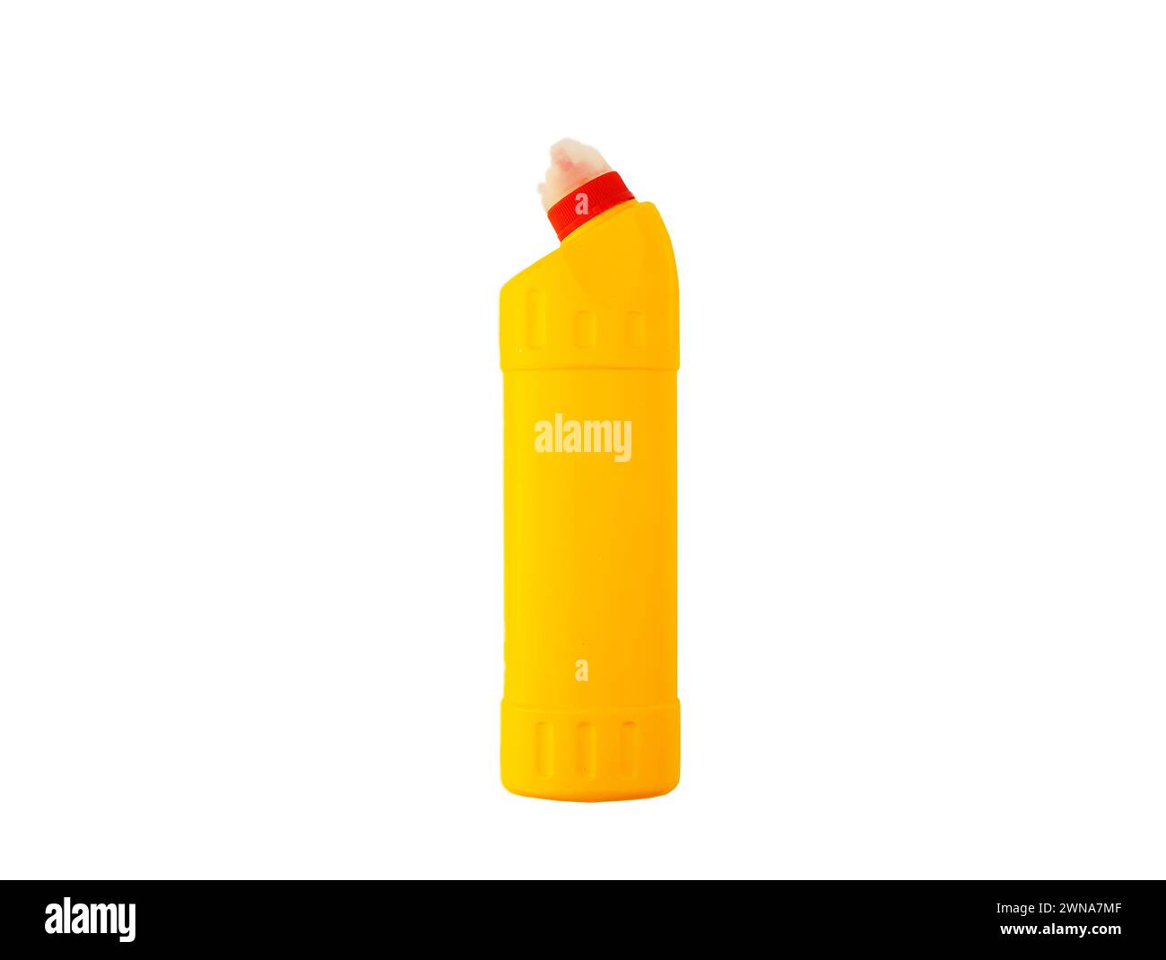 Yellow Bottle of cleaning chemicals on a white background Stock Photo ...