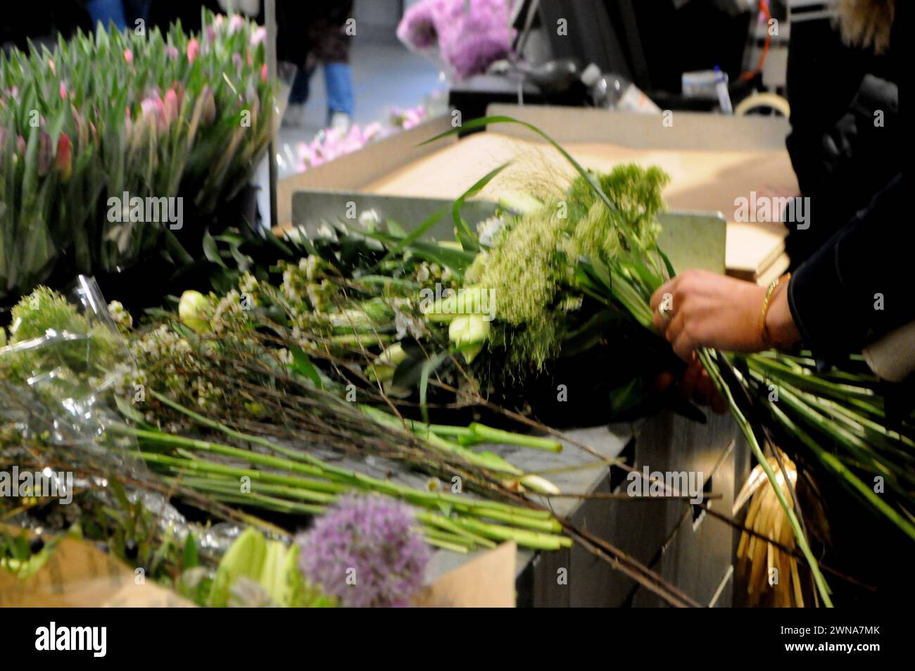 Copenhagen, Denmark /01 March 2024/Flower bouquesrs for sale in danish ...