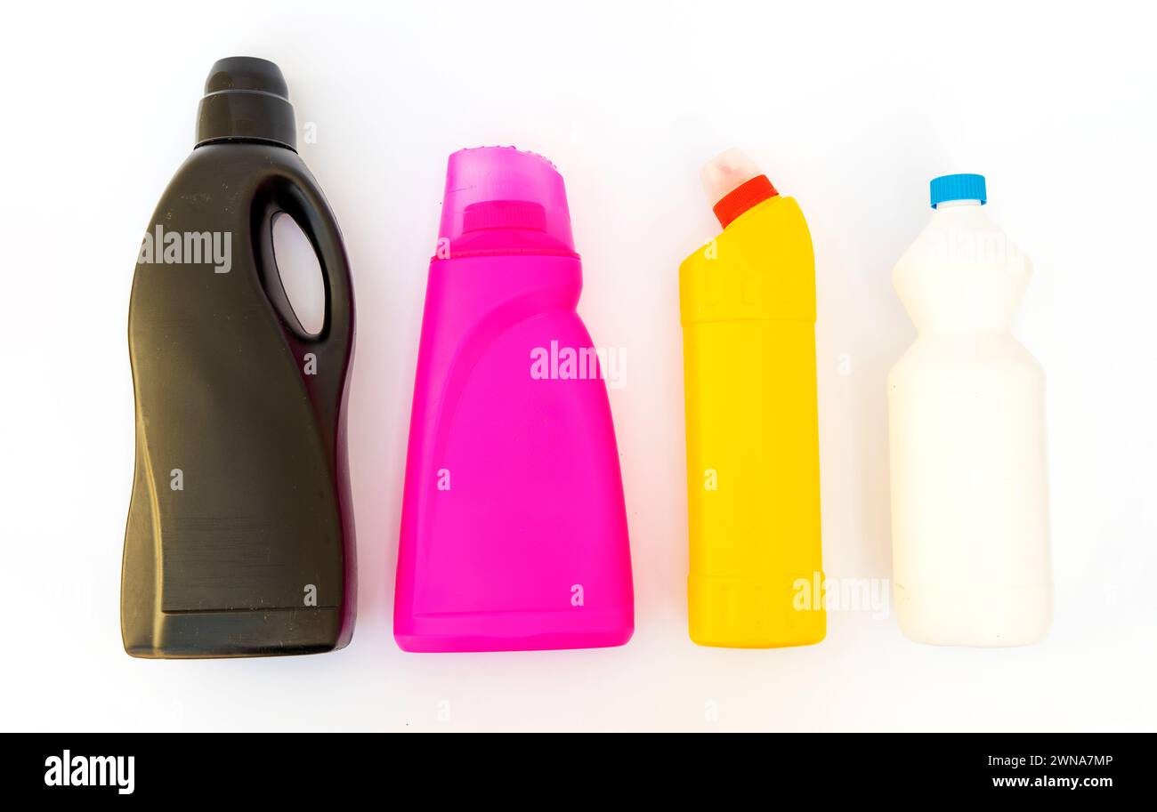 Set multicolored plastic bottles hi-res stock photography and images ...