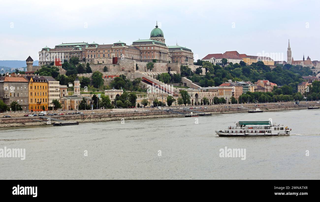Budapest, Hungary - July 13, 2015: Historic Royal Palace at Castle Hill ...