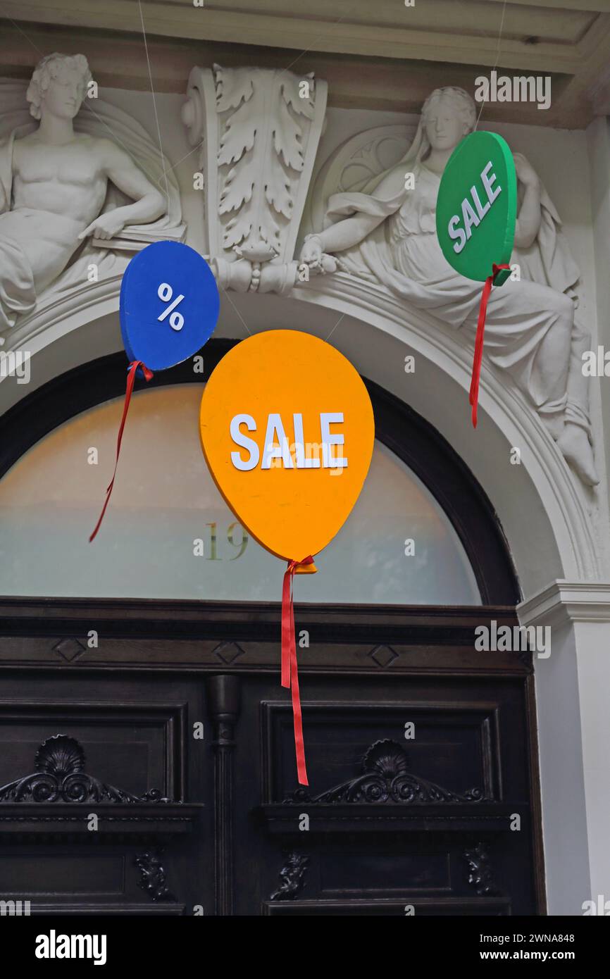 Budapest, Hungary - July 13, 2015: Sale and Percent Sign Balloons in ...