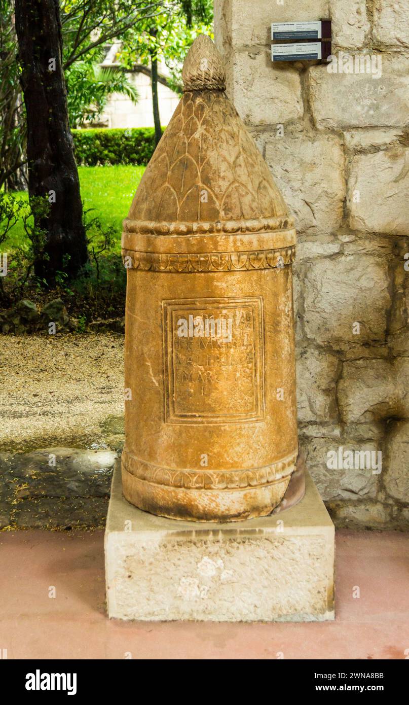 Roman Liburnian cippus (gravestone) of Rubria Maximilla, Archaeological ...