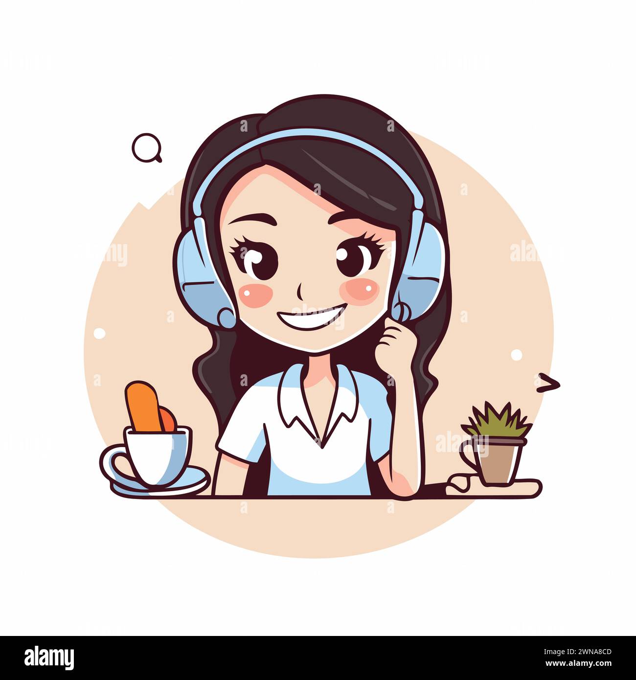 Telephone operator vector vectors Cut Out Stock Images & Pictures - Alamy