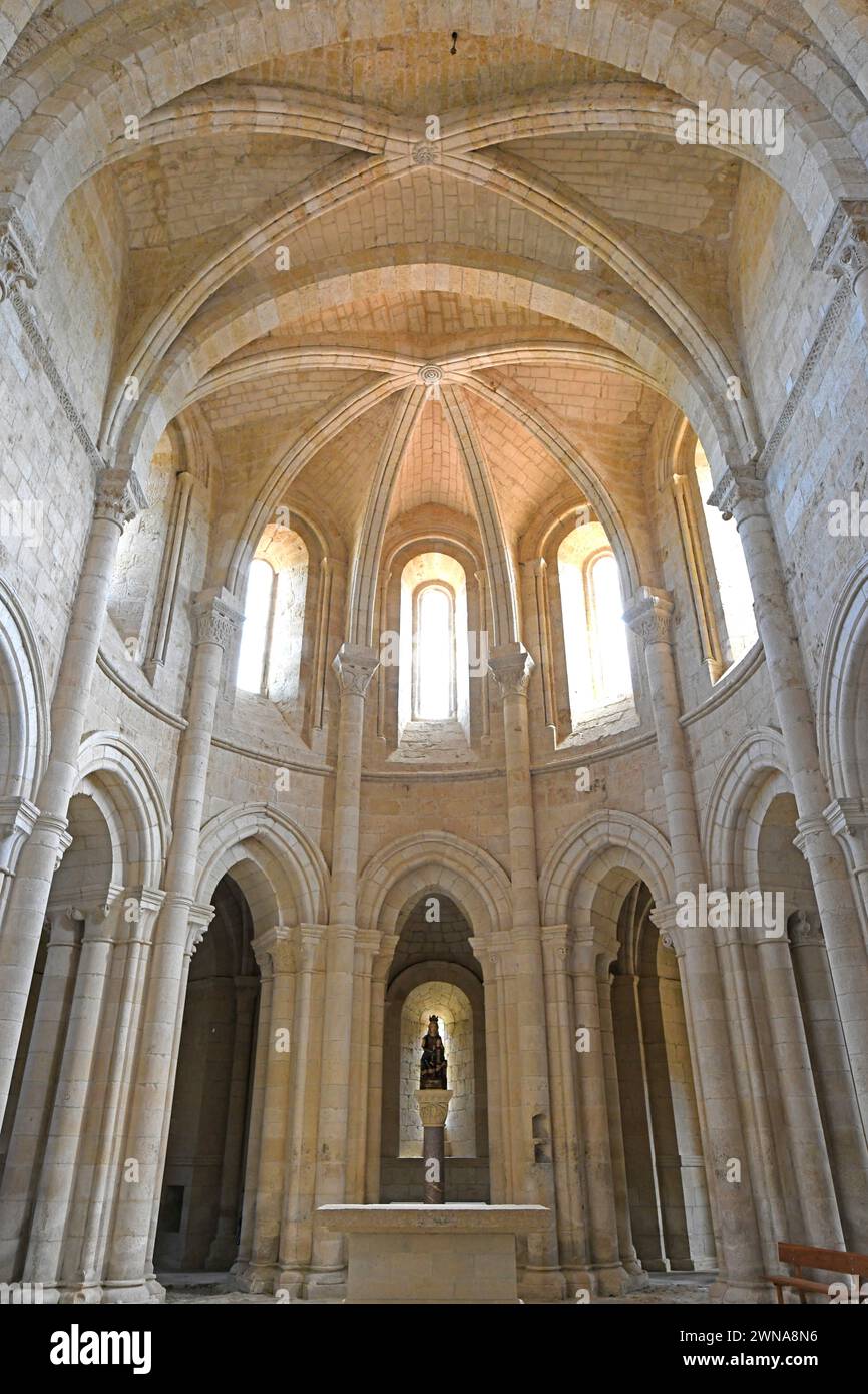 Santa Maria la Real church (romanesque 12th century). Inside apse ...
