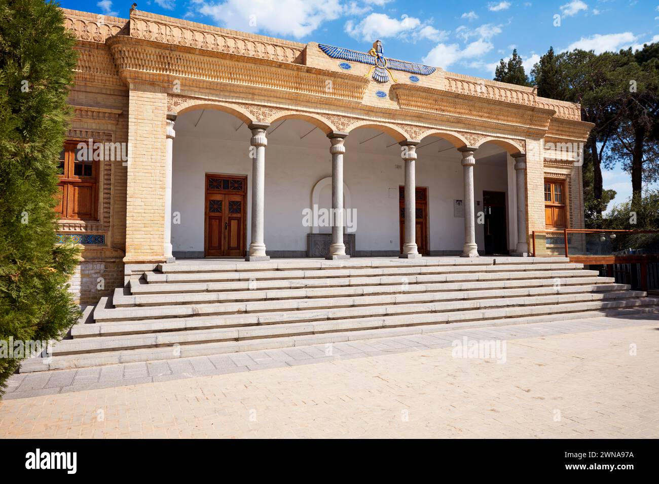 Facade of the Zoroastrian Fire Temple in Yazd, enshrining the holy ...