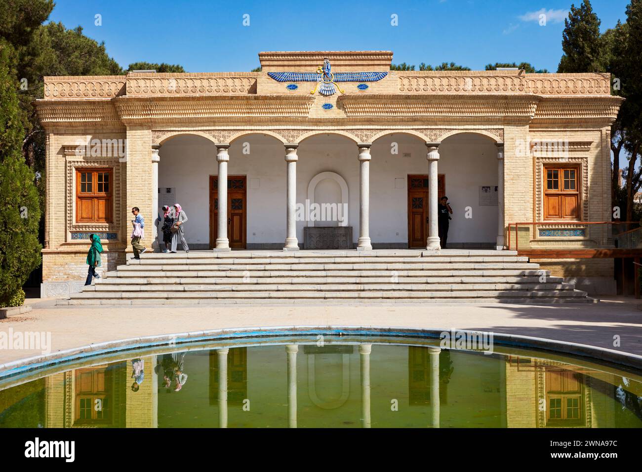 Facade of the Zoroastrian Fire Temple in Yazd, enshrining the holy ...