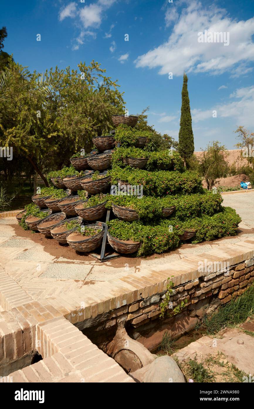 A pyramid of potted climbing plants in Dowlatabad Garden, 18th century ...