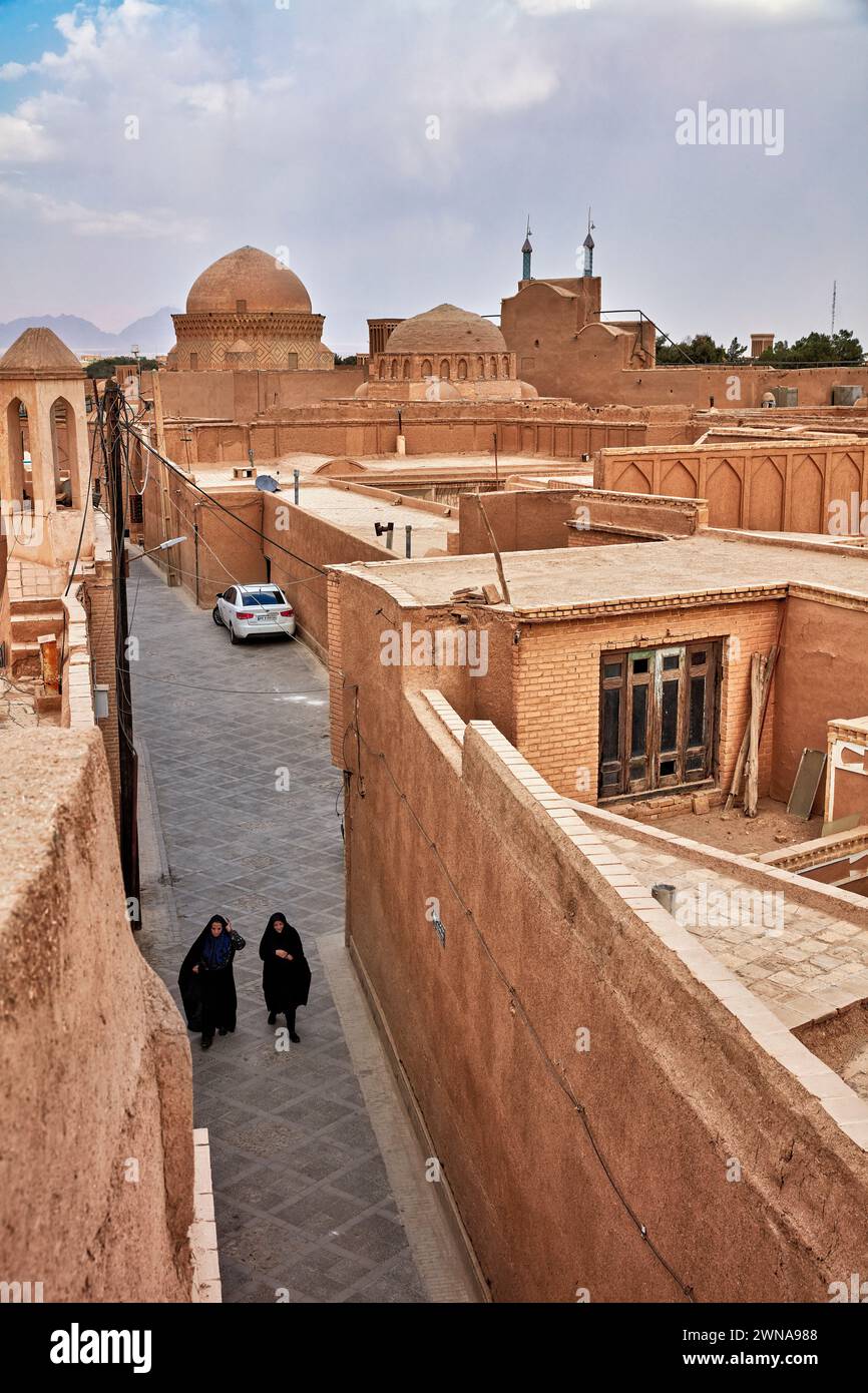 A rooftop view of traditional adobe buildings in historical Fahadan ...