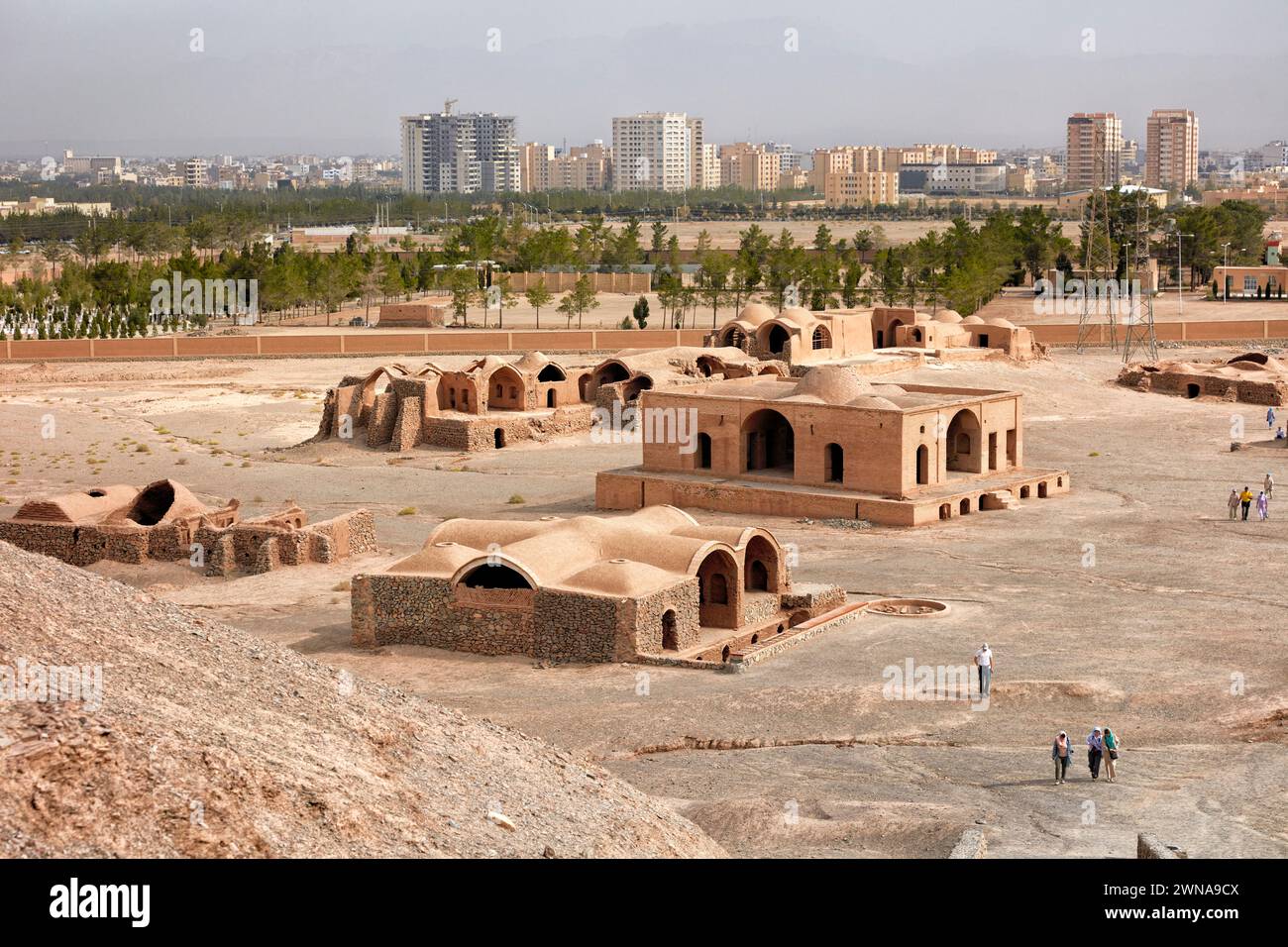 Aerial view of the old Khayleh, buildings for relatives of deceased to ...