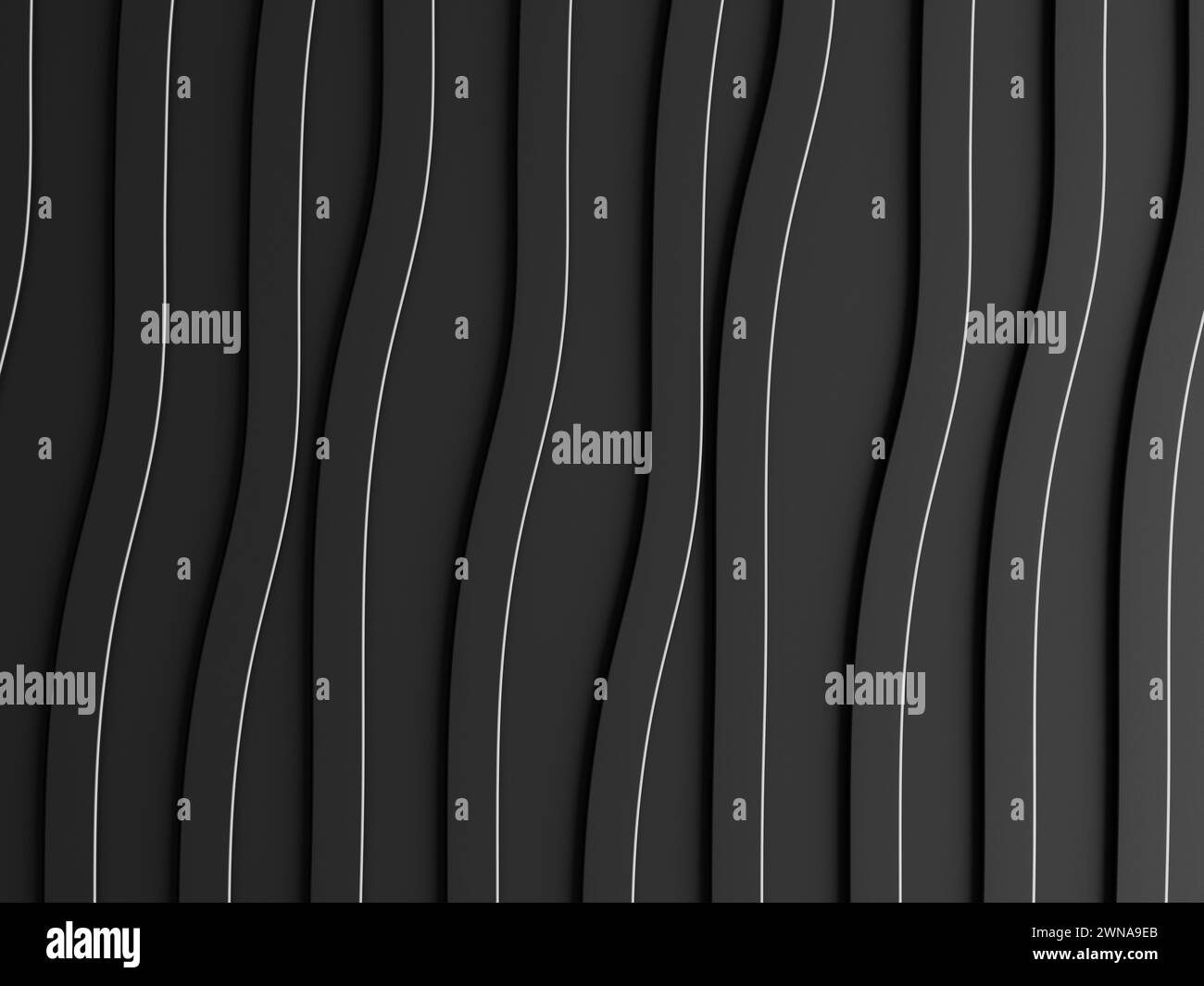 Abstract black wavy lines illustration background Stock Photo - Alamy