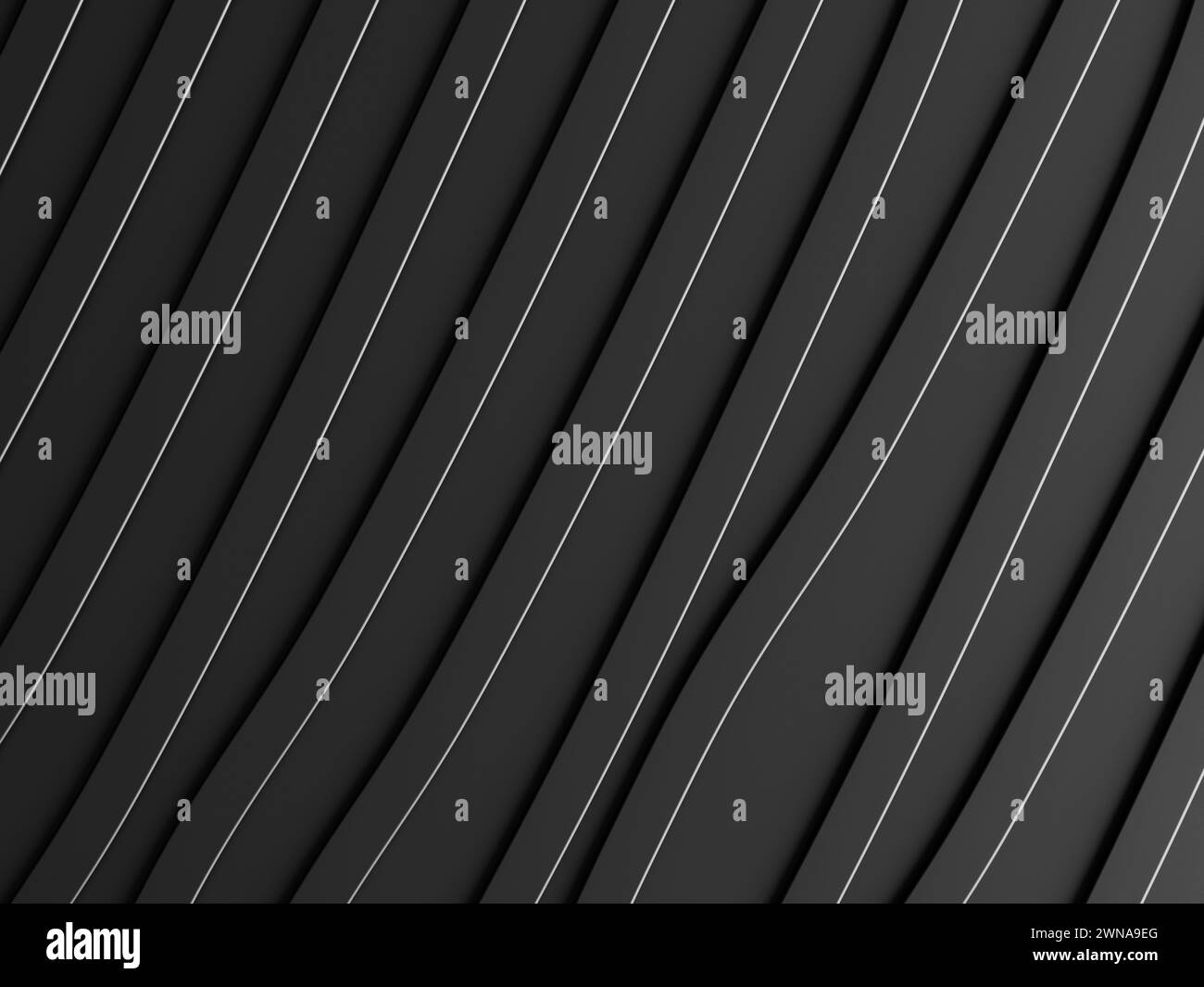 Abstract black wavy lines illustration background Stock Photo - Alamy