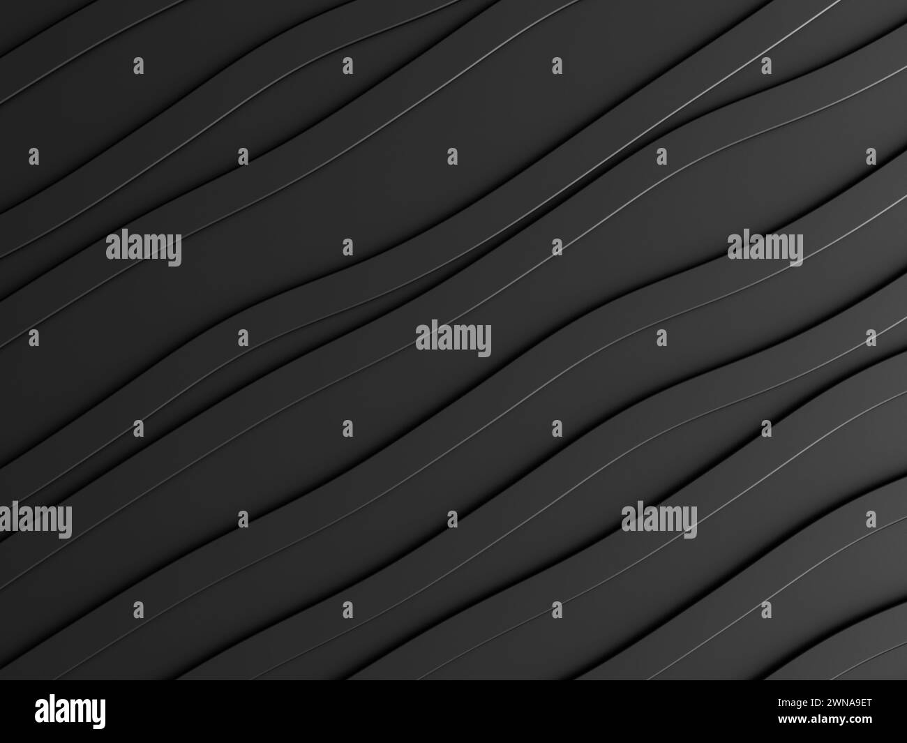 Abstract black wavy lines illustration background Stock Photo - Alamy