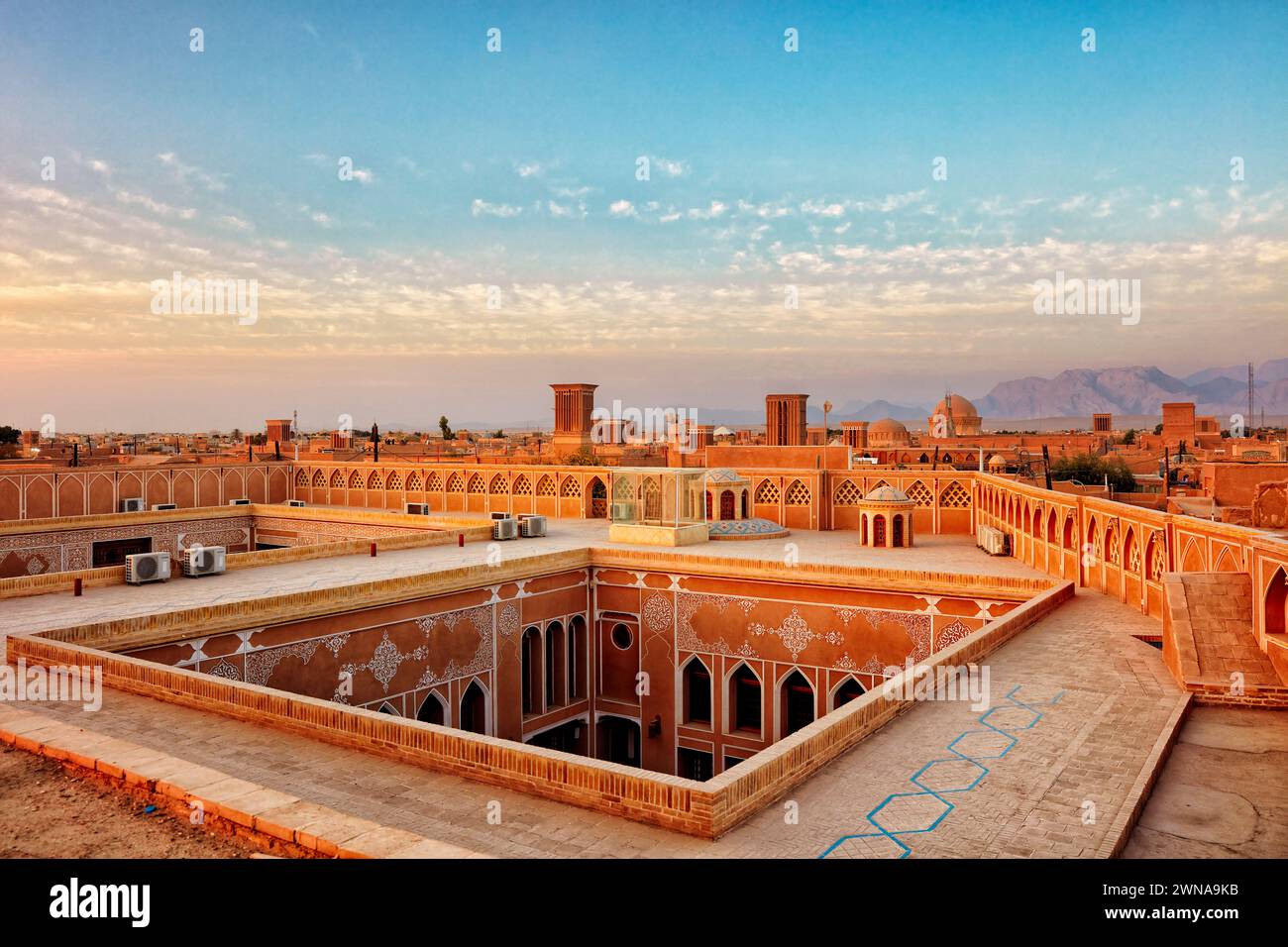 Rooftop view of traditional adobe buildings in the historical Fahadan ...