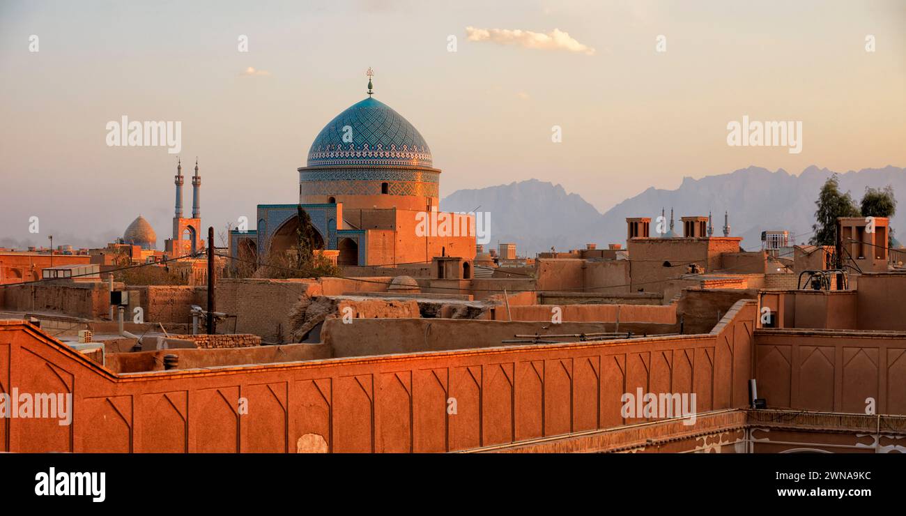 Rooftop view of the Seyed Rokn Addin Mausoleum (14th century) with its ...