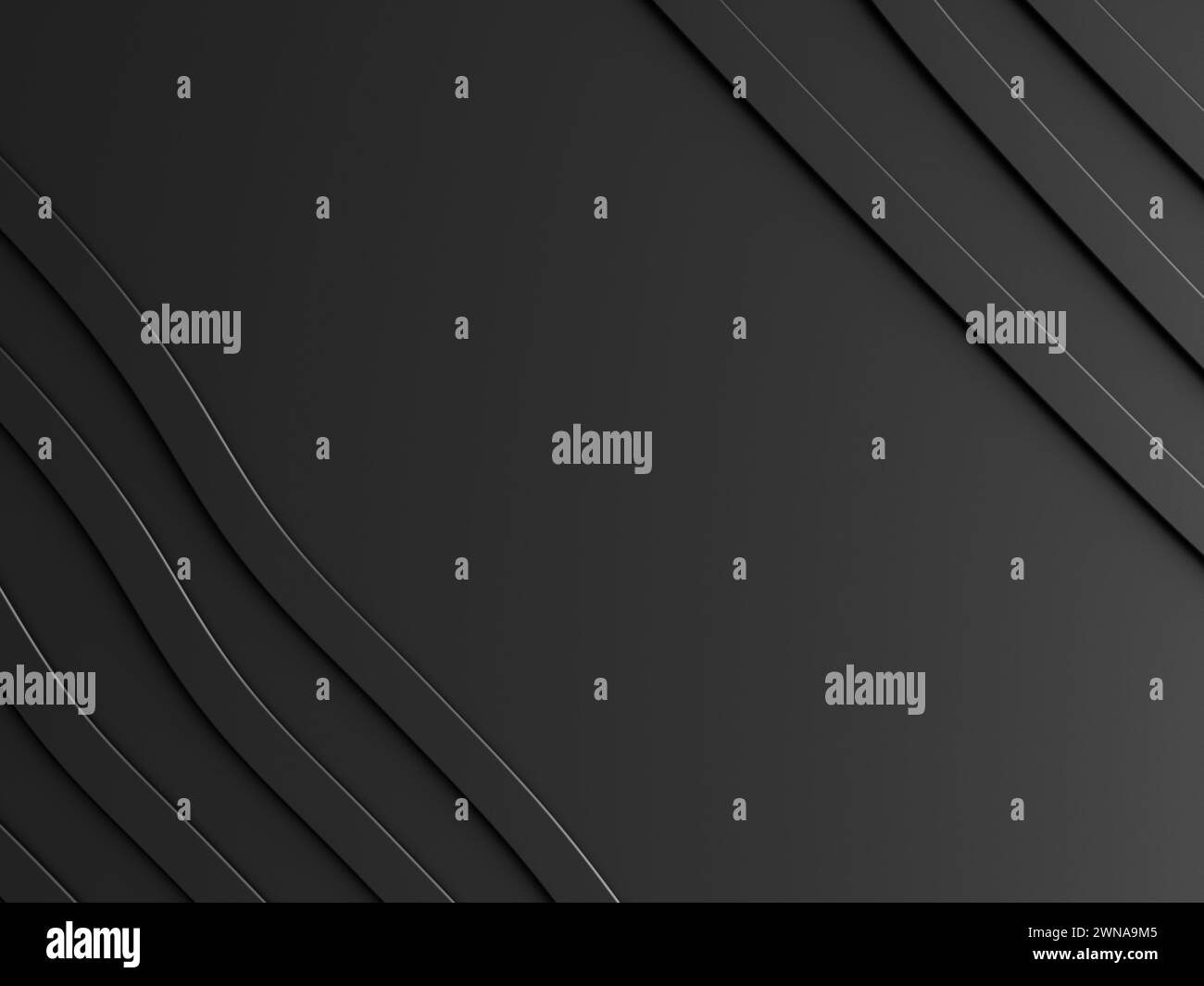 Abstract black wavy lines illustration background Stock Photo - Alamy