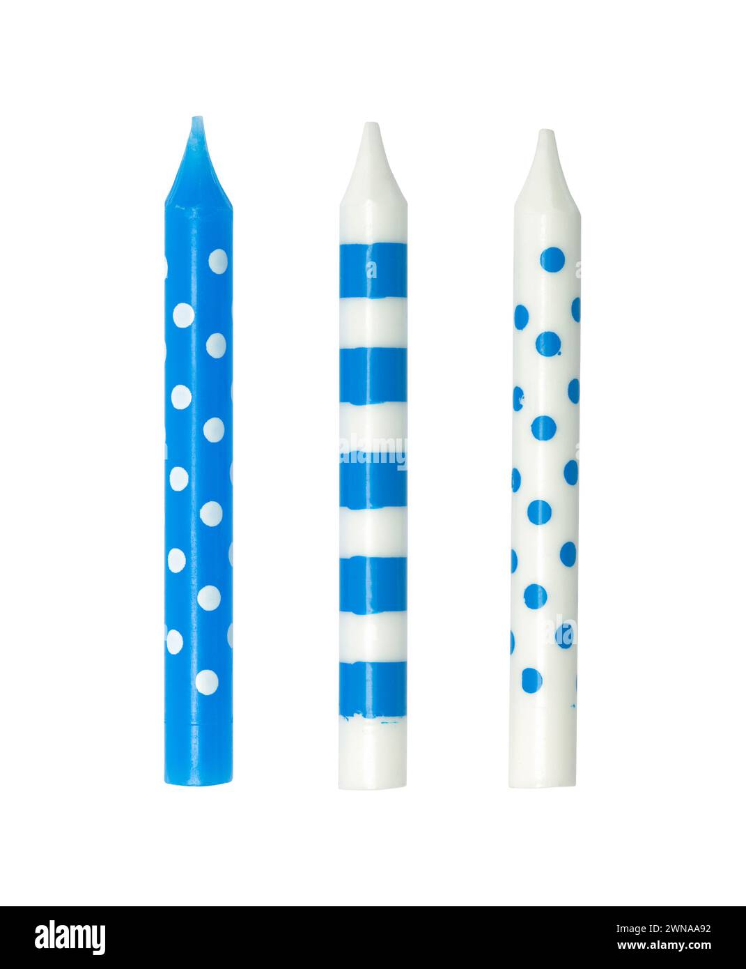 Three Birthday Candles Cut Out on White Stock Photo - Alamy