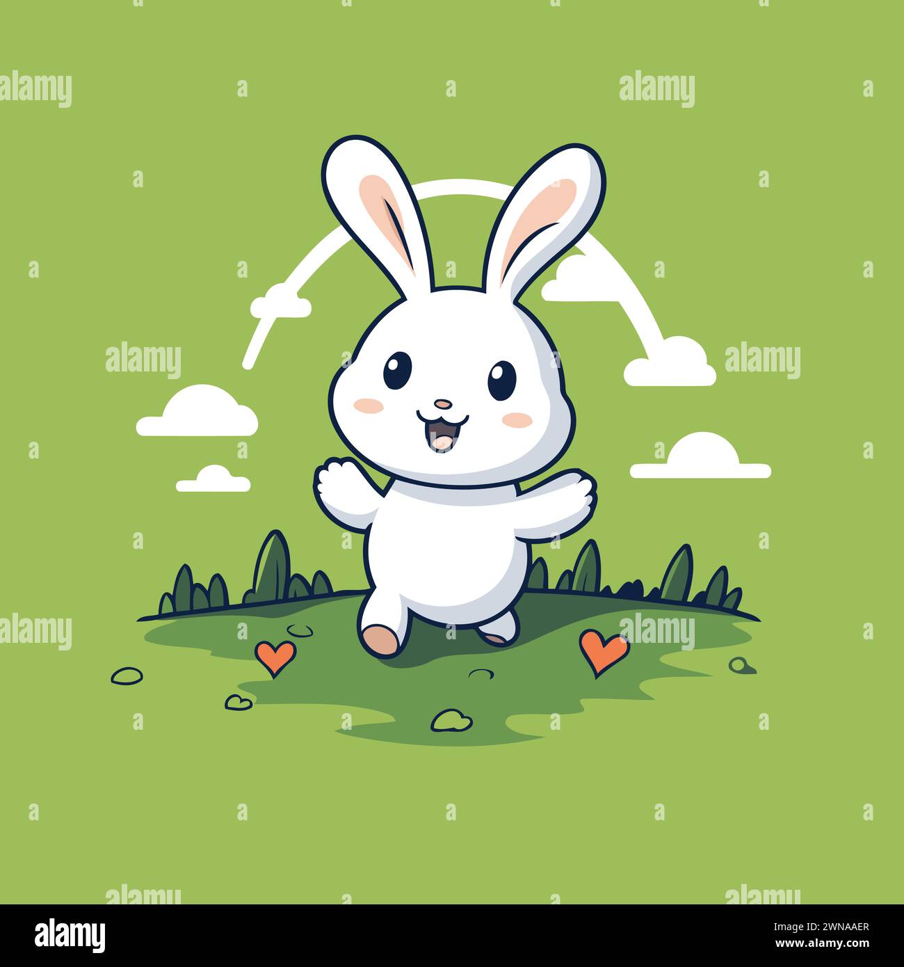 Cute rabbit standing Stock Vector Images - Alamy