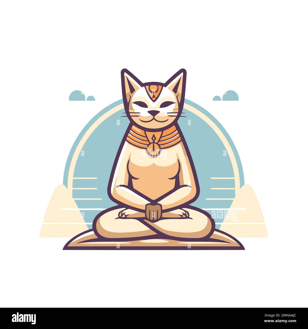 Meditating cat Stock Vector Images - Alamy
