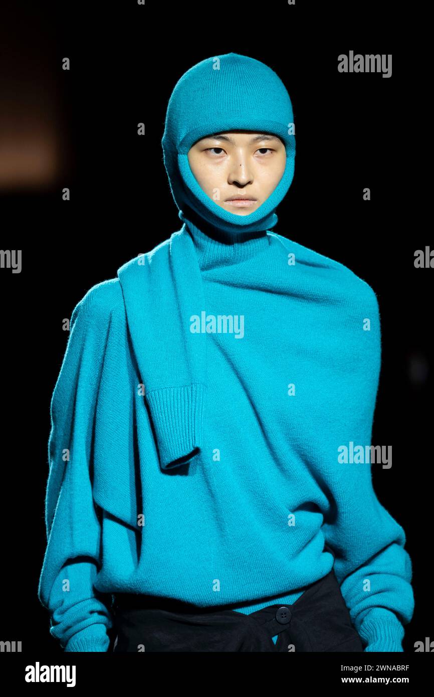 A model wears a creation as part of the Issey Miyake Fall/Winter 2024-2025 ready-to-wear ...
