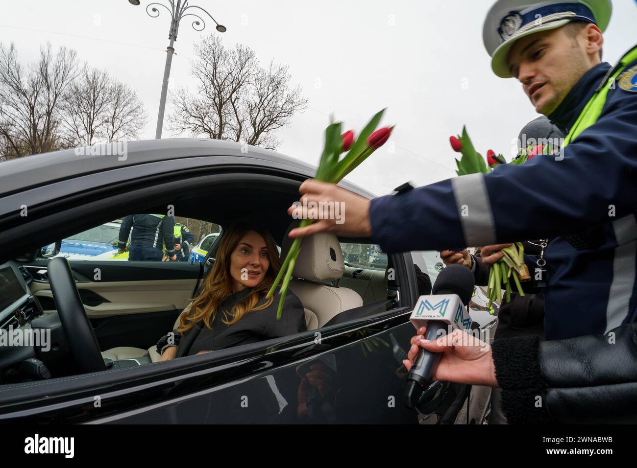 Bucharest, Romania - 1st Mar, 2024: Policemen from the Traffic Brigade ...