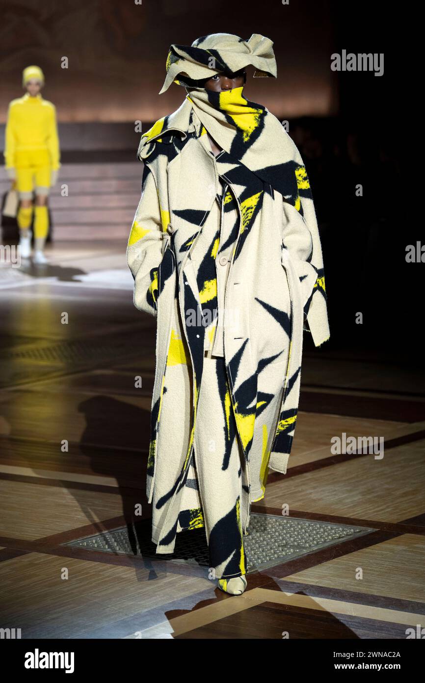 Models wear creations as part of the Issey Miyake Fall/Winter 2024-2025 ready-to-wear collection ...