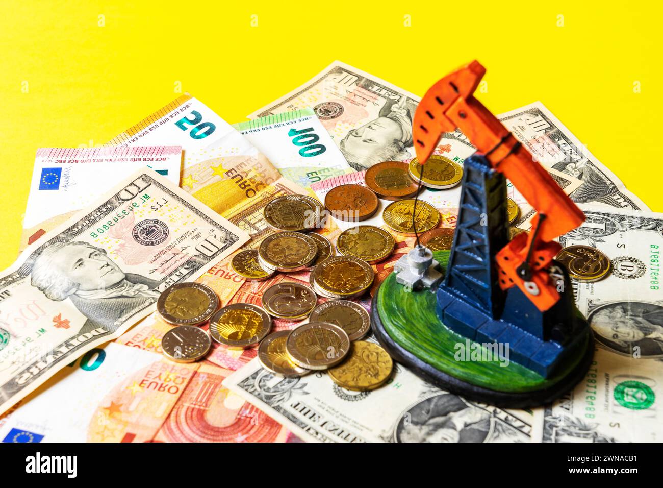 Concept of crude oil price and world oil demand , Oil rig or pump Jack ...