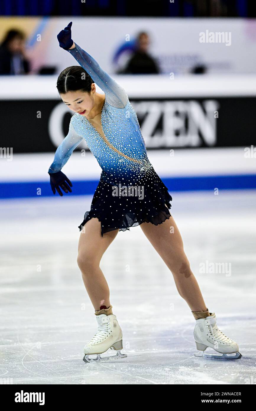 Sherry ZHANG (USA), during Junior Women Free Skating, at the ISU World ...