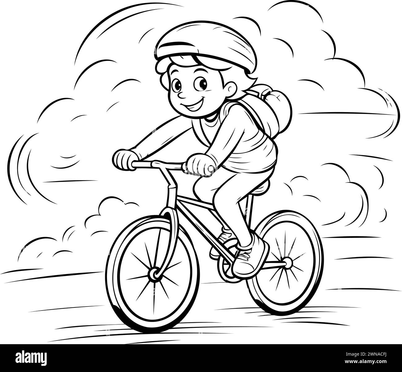 Child bike vector vectors Black and White Stock Photos & Images - Alamy