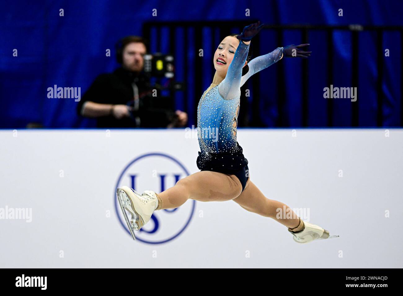 Sherry ZHANG (USA), during Junior Women Free Skating, at the ISU World ...