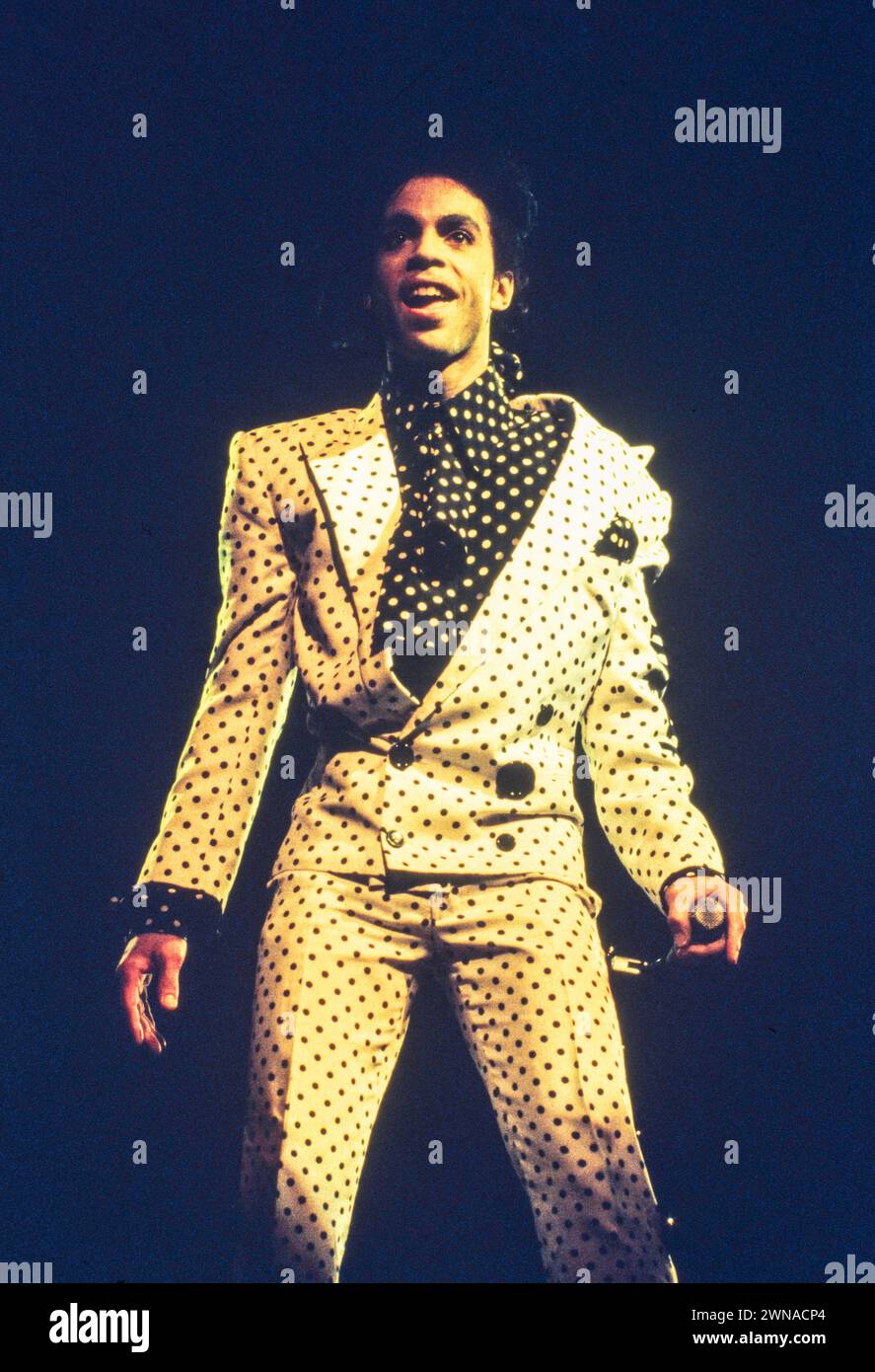 Prince performs in Oakland, California, 1988 Credit: Ross Pelton ...