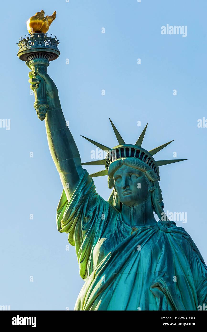 The Statue of Liberty, a copper neoclassical sculpture on Liberty ...