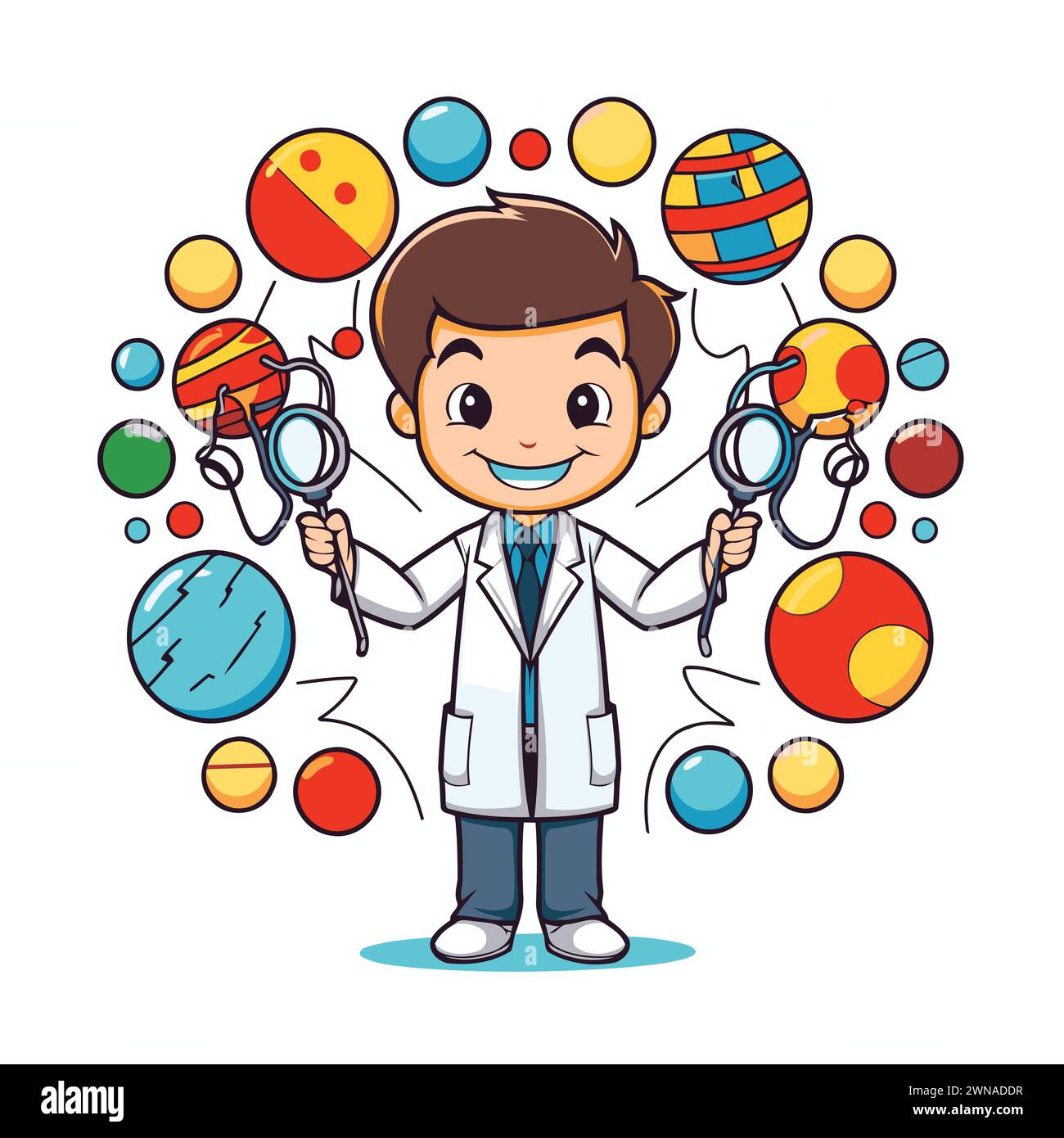 Cartoon scientist character set hi-res stock photography and images - Alamy