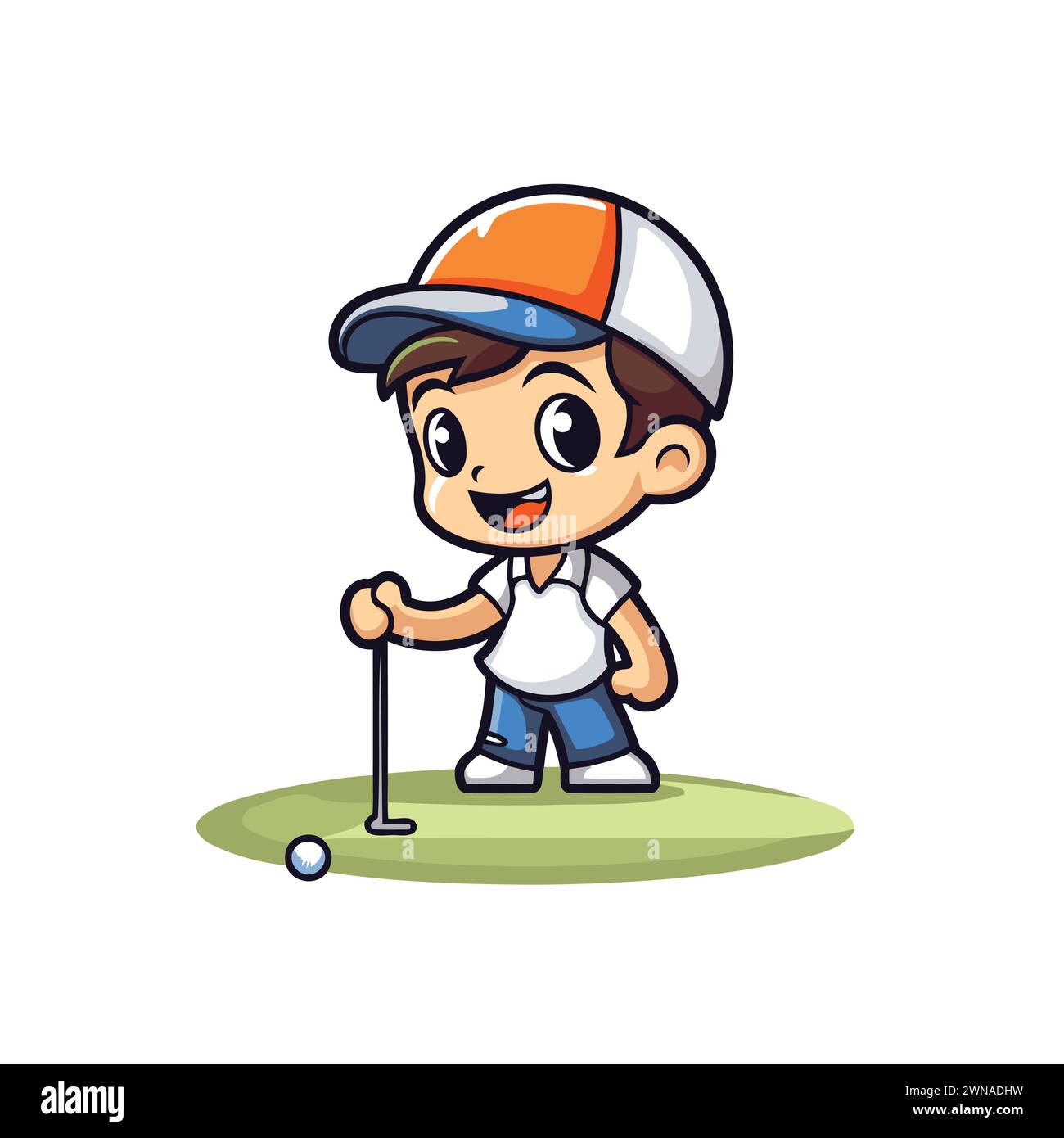 Boy play golf Stock Vector Images - Alamy
