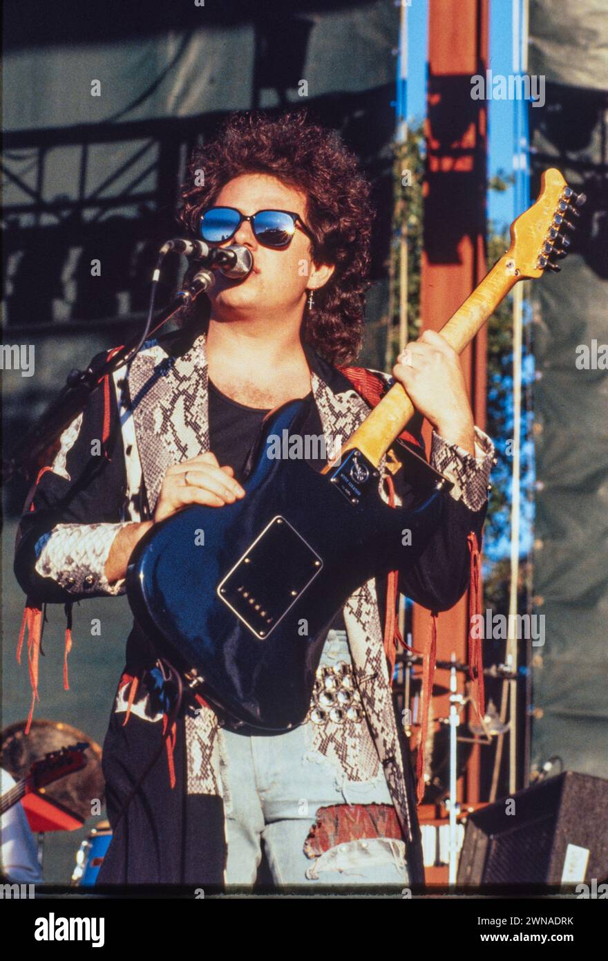 Steve Lukather performs in Santa Clara California, 1987 Credit: Ross ...