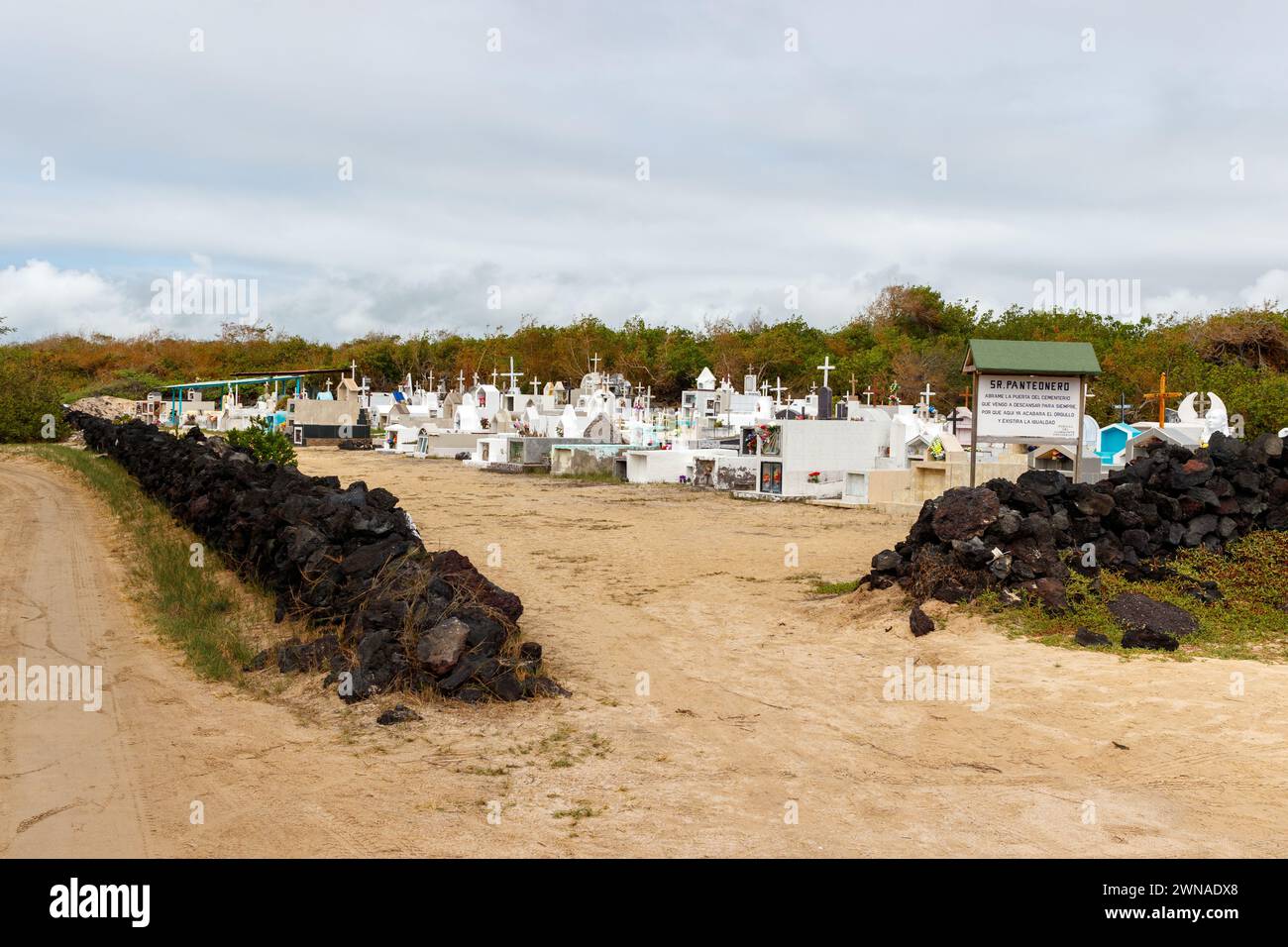 Small cemetery near beach at Isabela island, Galapagos, Ecuador Stock ...