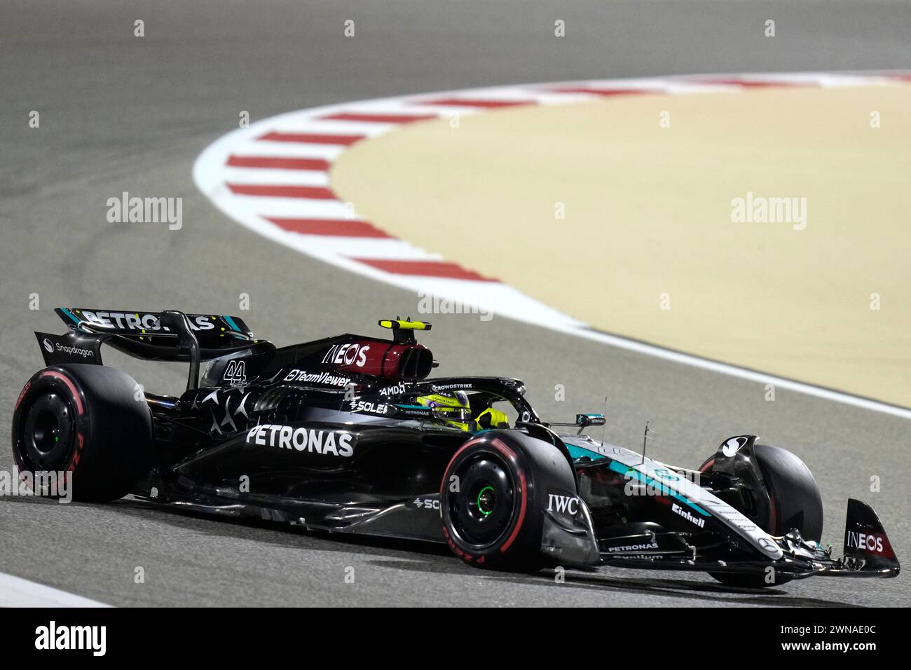 Mercedes driver Lewis Hamilton of Britain steers his car during ...