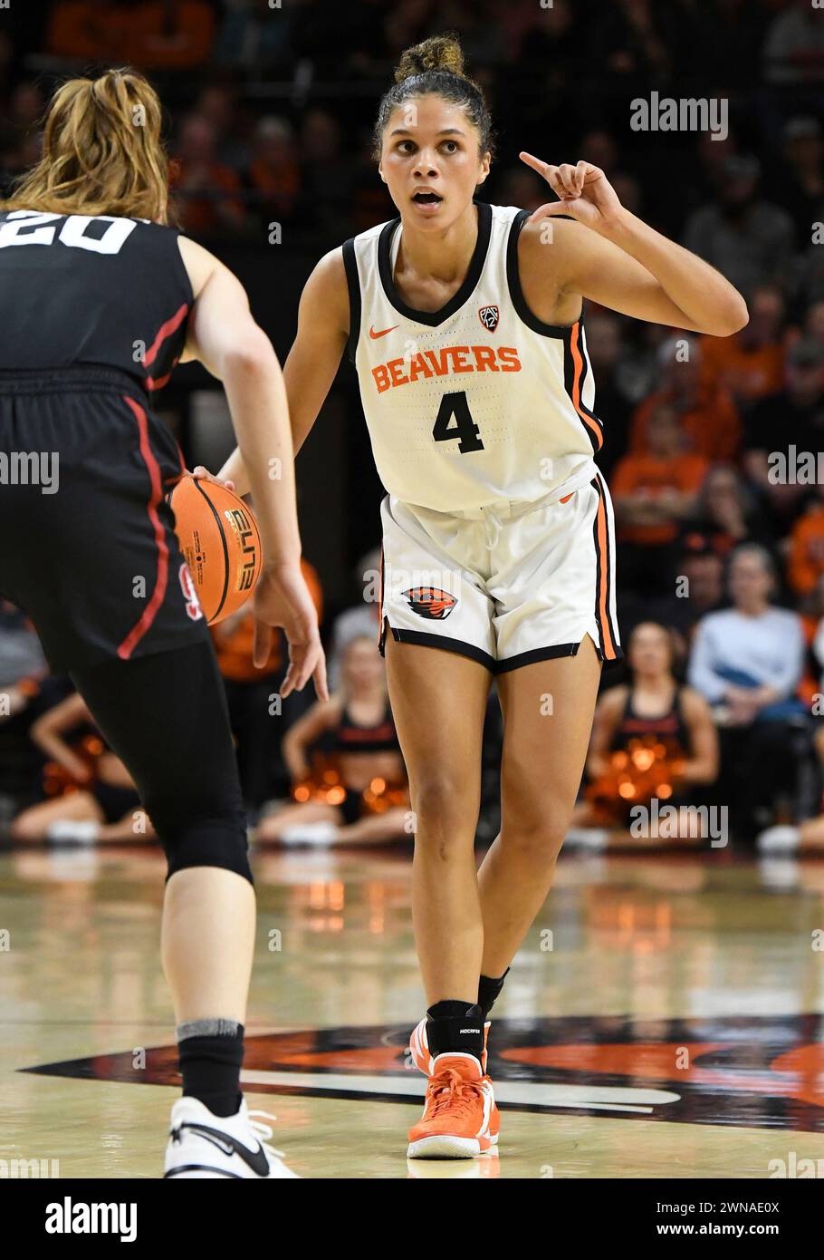 CORVALLIS, OR - FEBRUARY 29: Oregon State Beavers guard Donovyn Hunter ...