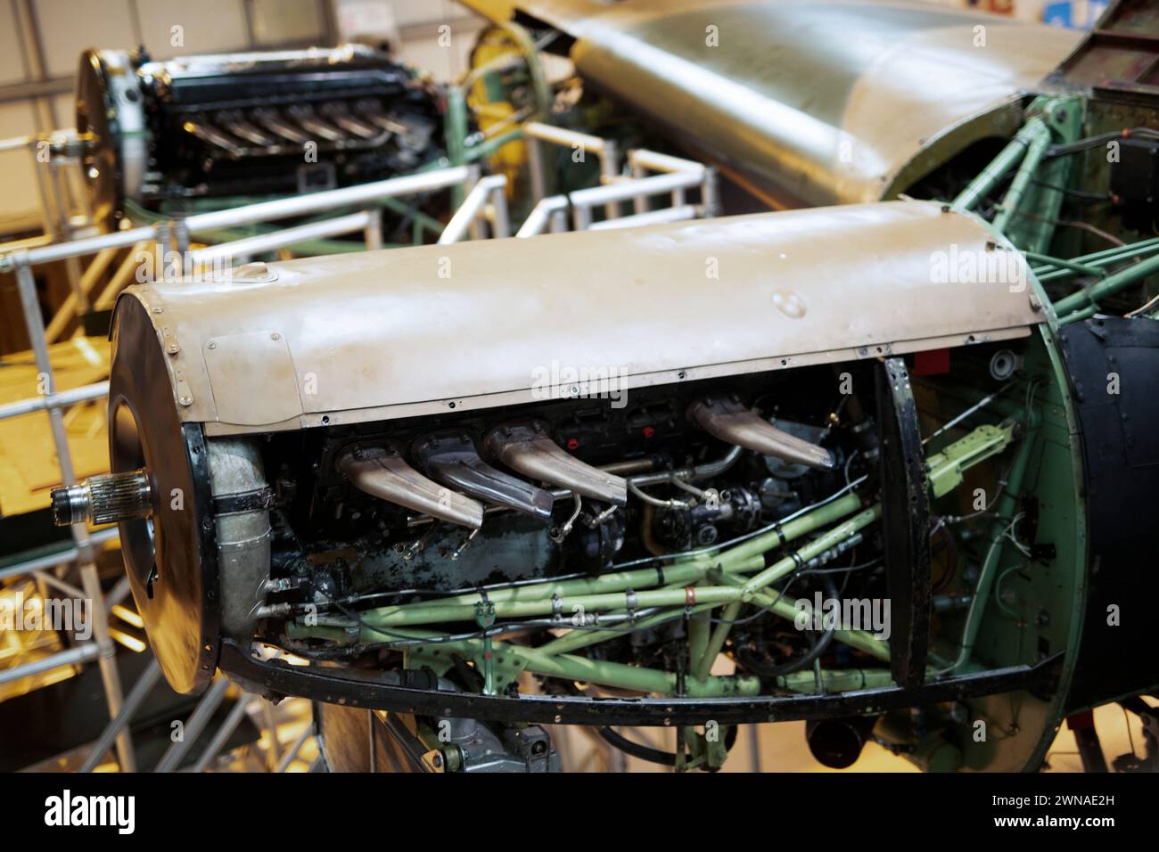 18/02/21 Two of the aircraftÕs four 12-cylinder Rolls Royce Merlin ...