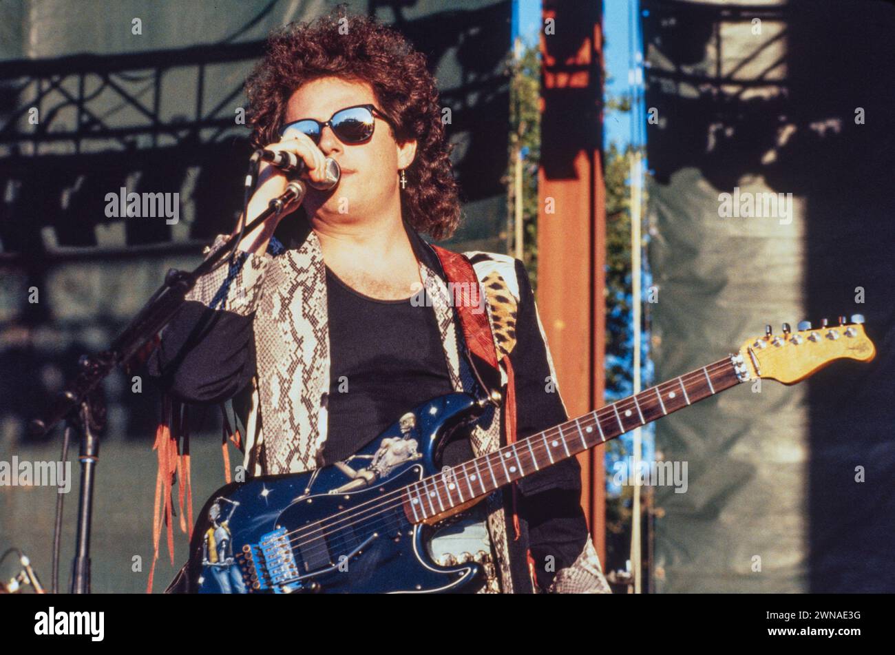 Steve Lukather performs in Santa Clara California, 1987 Credit: Ross ...