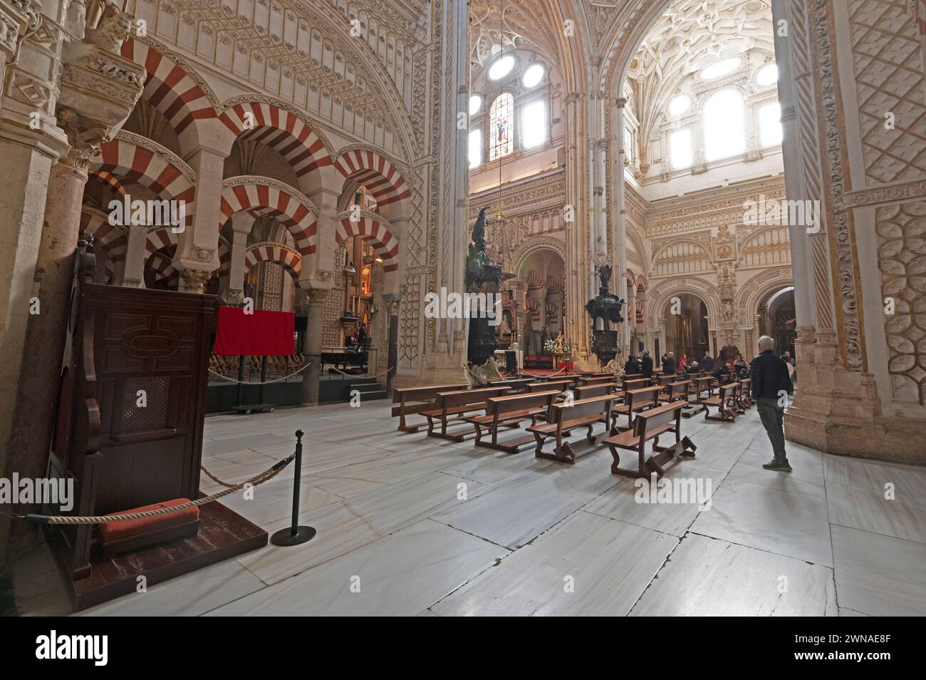 Mosque/ Cathedral of Cordoba Emerging from the Mosque is the transept ...