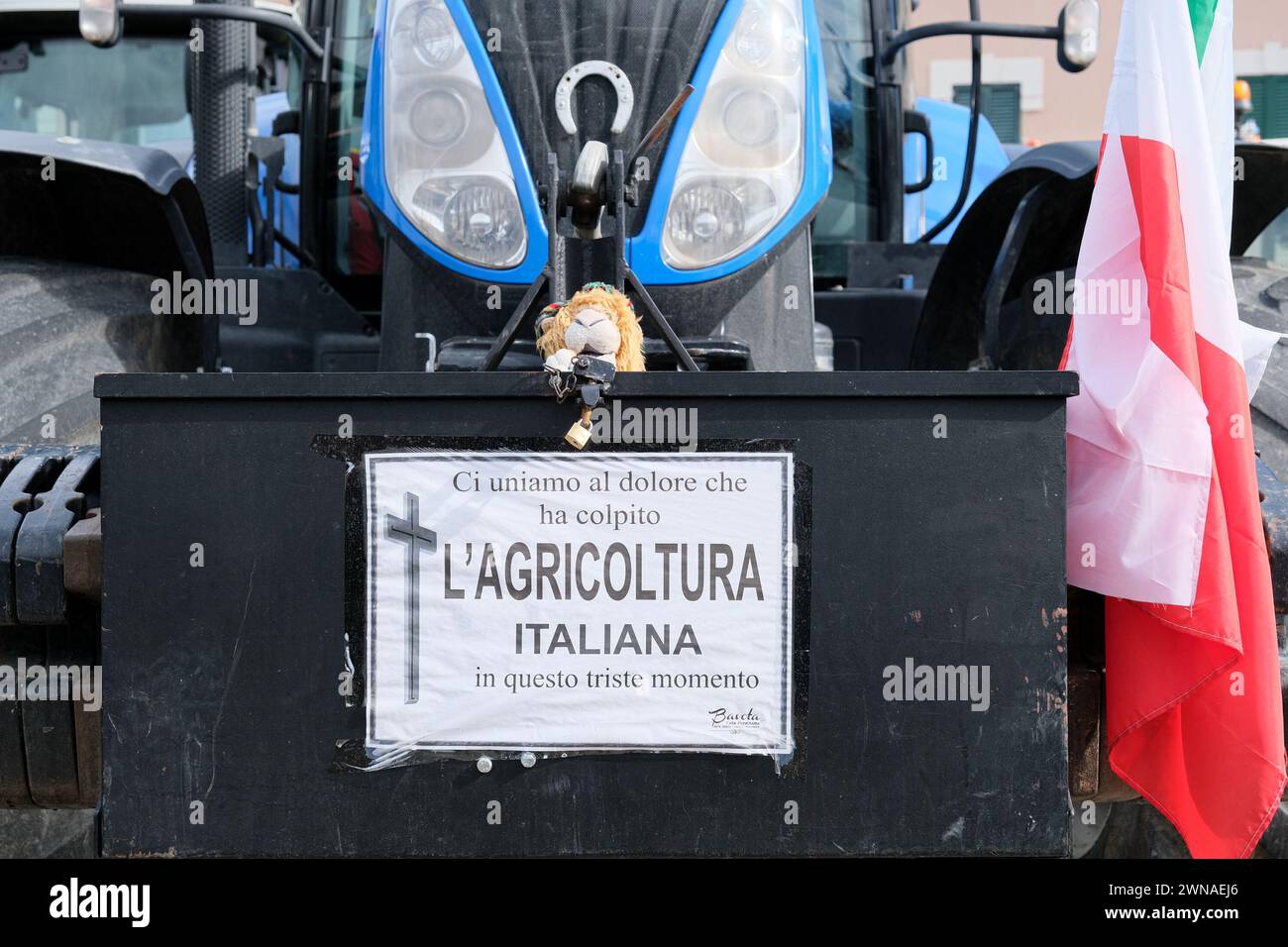 Termoli, Italy. 01st Mar, 2024. A funeral poster that says: "We join ...