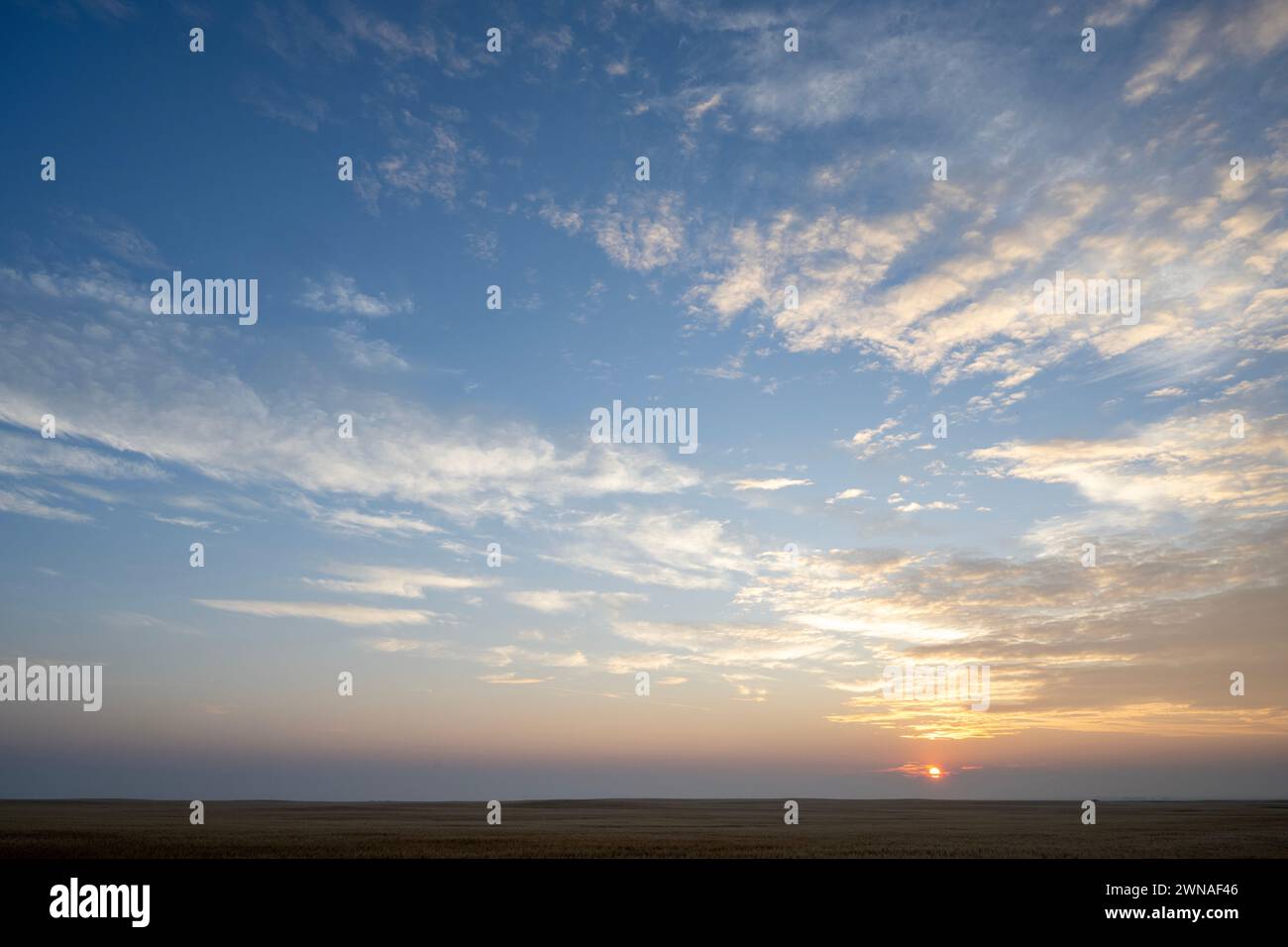 Sunrise over the prairie Stock Photo - Alamy