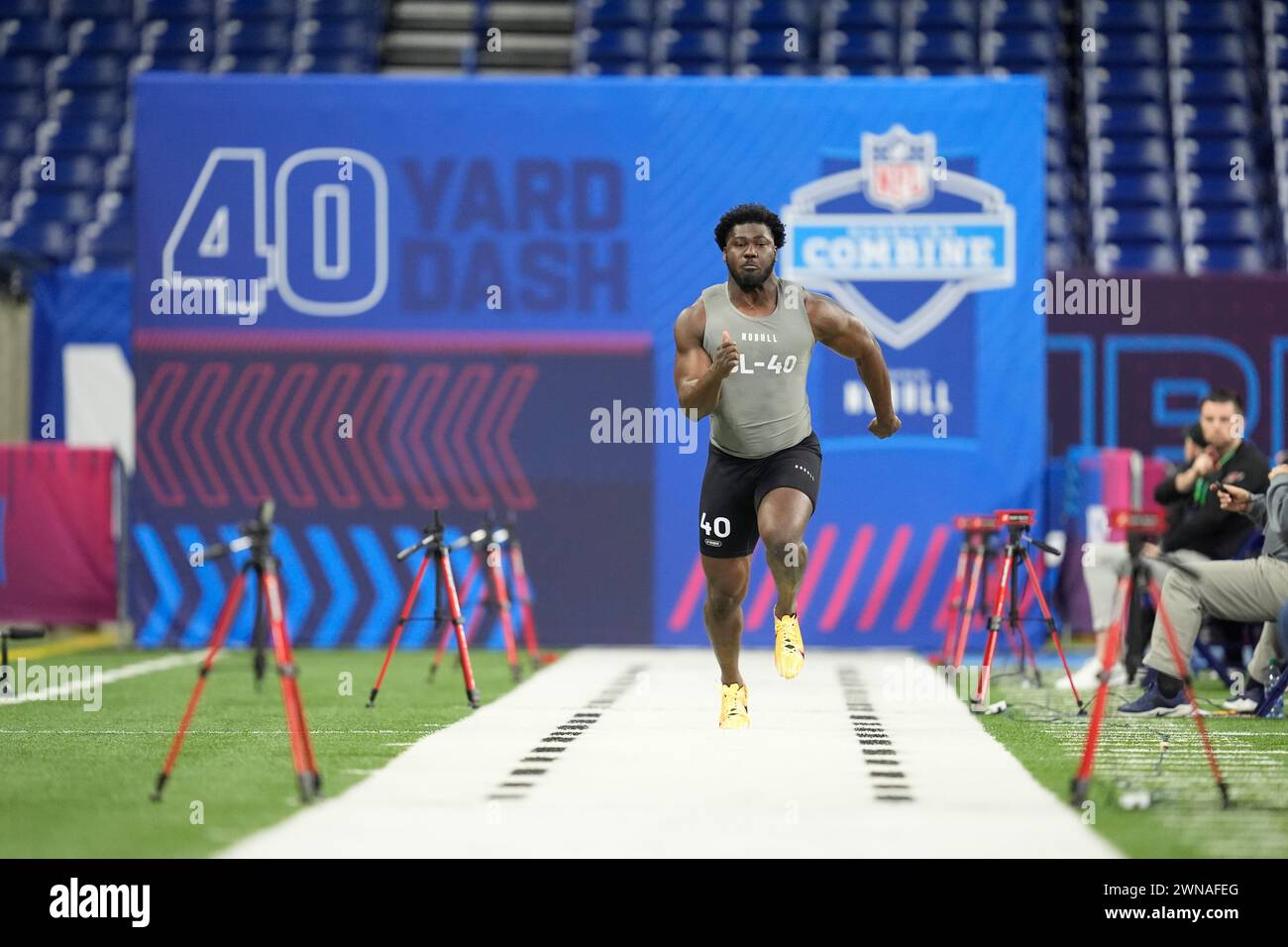 Colorado State defensive lineman Mohamed Kamara runs the 40-yard dash ...